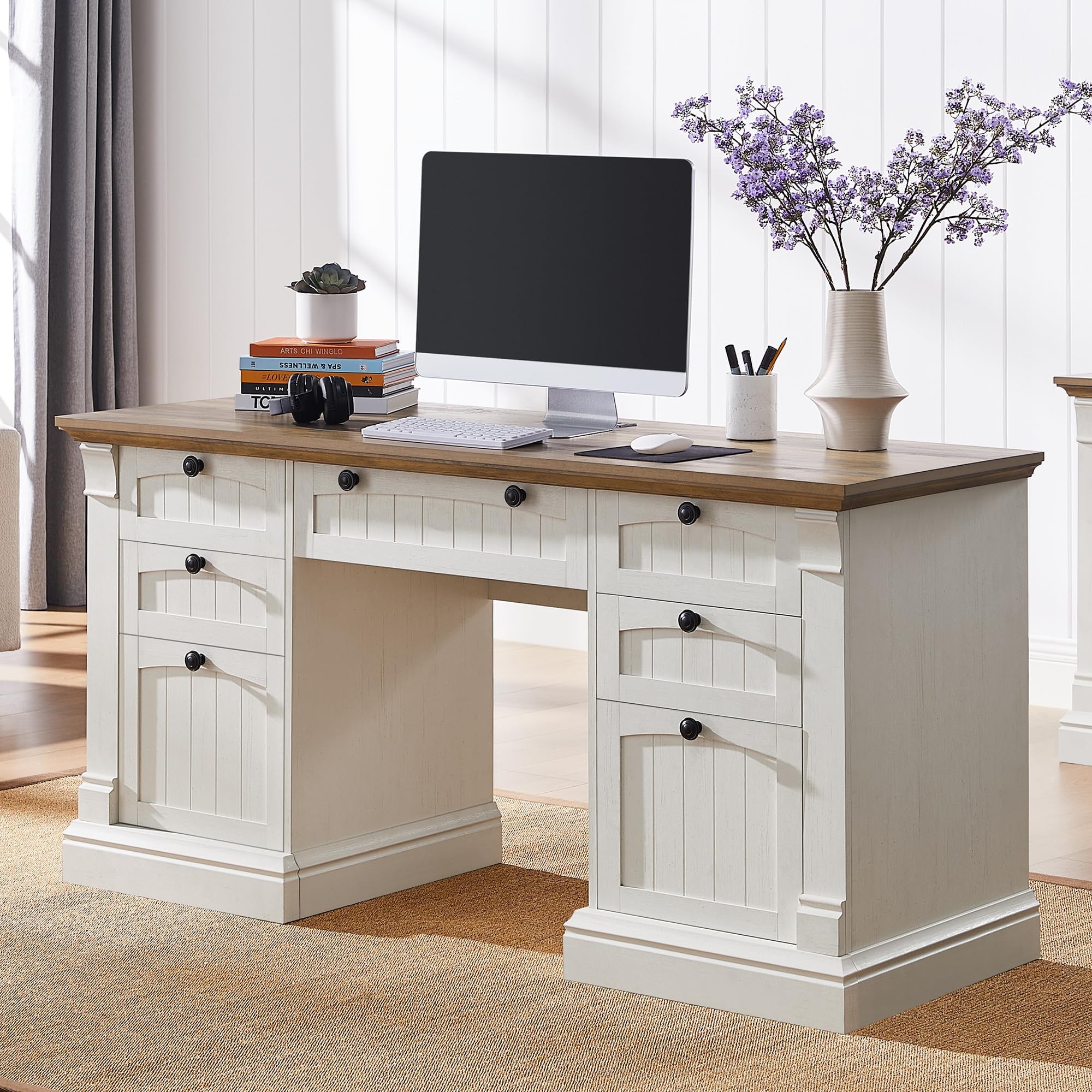 Amazon.com: Magnolia Manor White Desk : Home & Kitchen