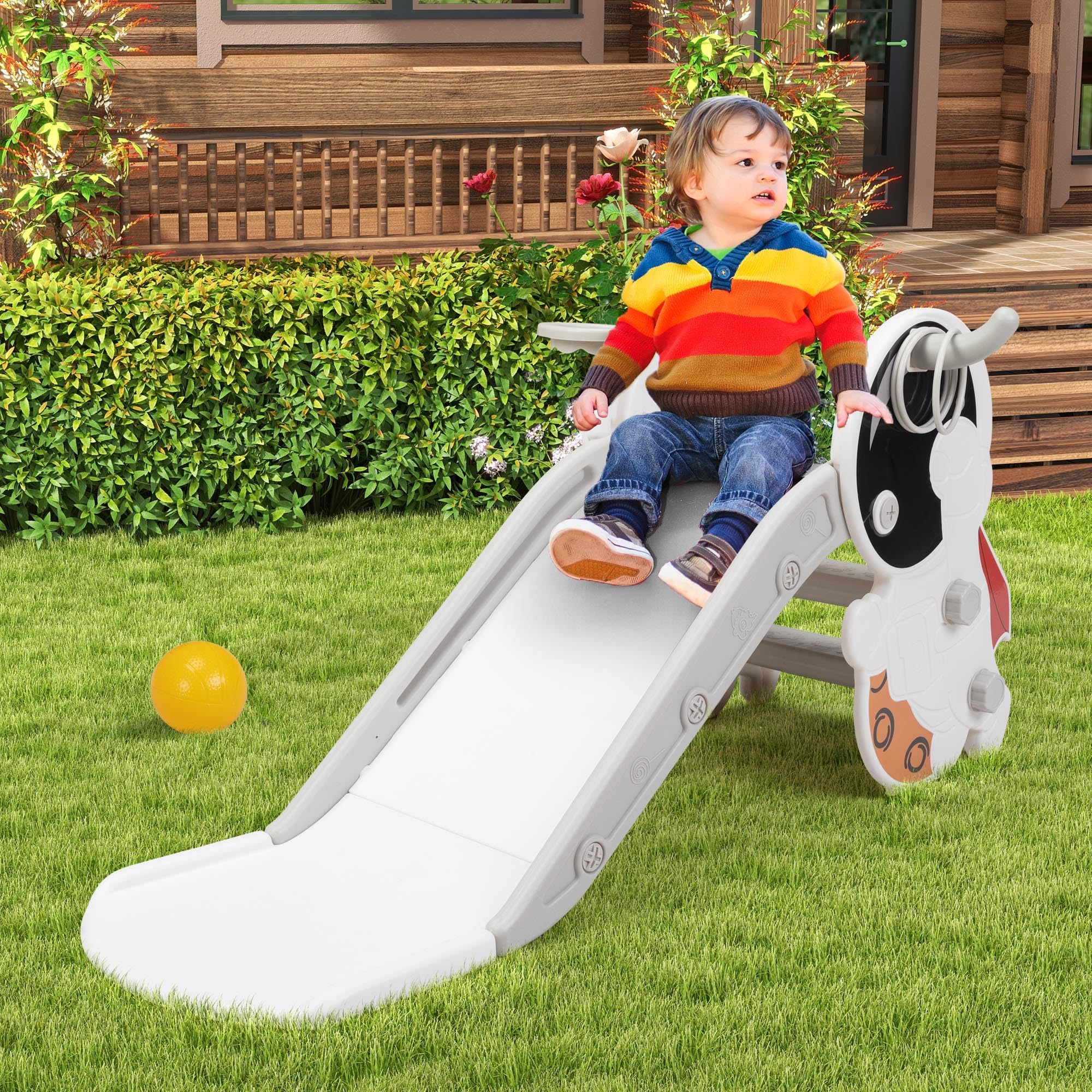 Amazon.com: MERIT Play 3 in 1 Toddler Slide Exciting Slide for ...