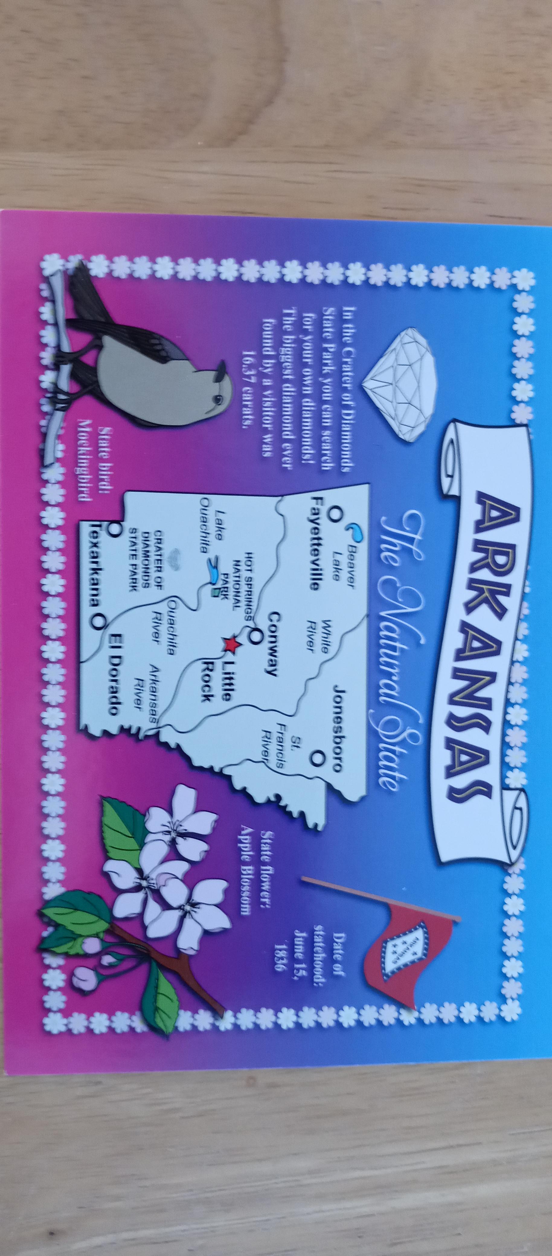 Amazon.com : ARKANSAS STATE MAP postcard set of 20 identical postcards ...