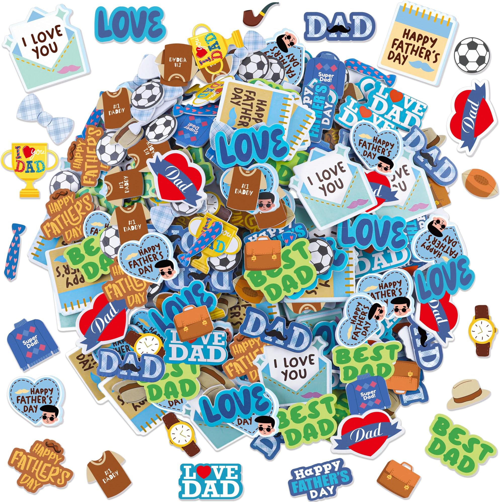 Amazon.com: durony 400 Pieces Happy Father's Day Foam Stickers Adhesive ...