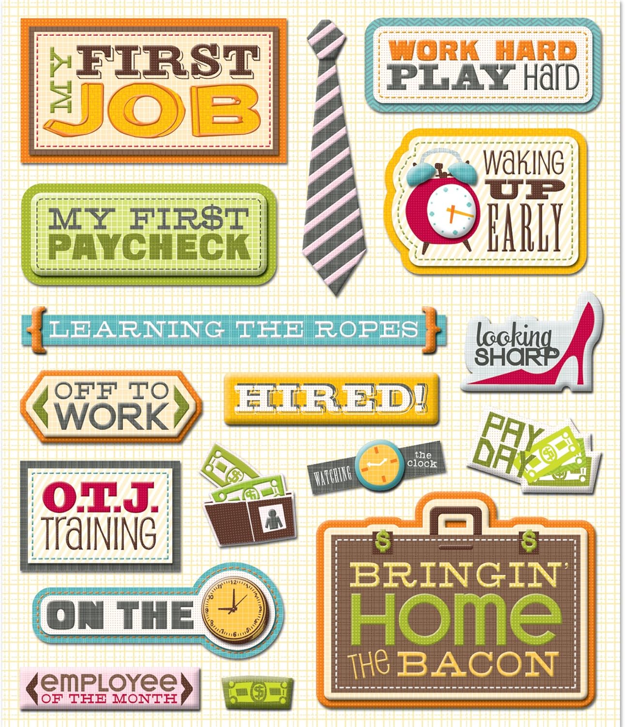 Amazon.com: K&Company First Job Sticker Medley : Arts, Crafts & Sewing