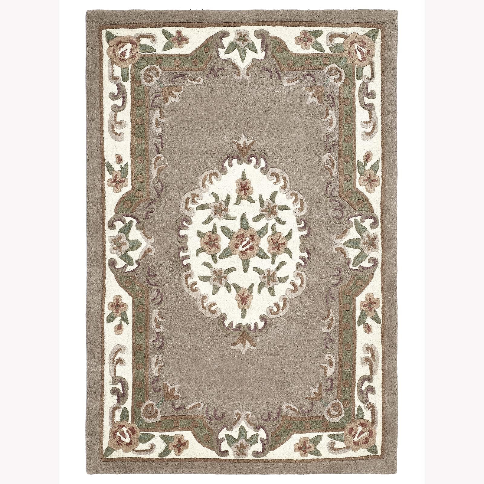 eRugs Large Traditional Original Classic Aubusson Floral 100% Wool Hand ...