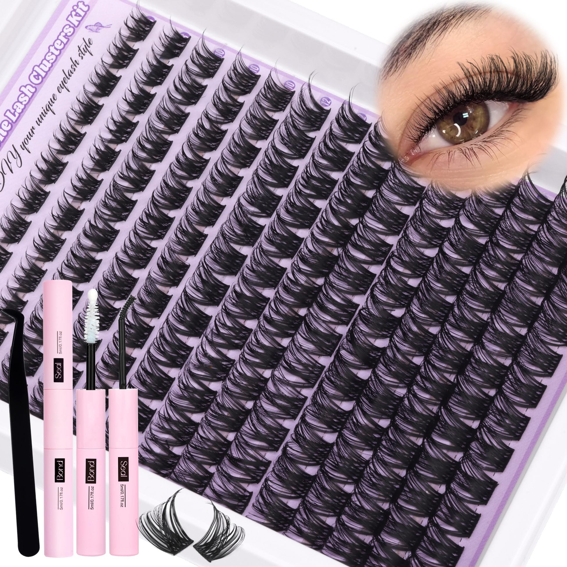 Amazon.com: ALICE Wispy Lash Extension Kit Fluffy Volume Lash Clusters ...