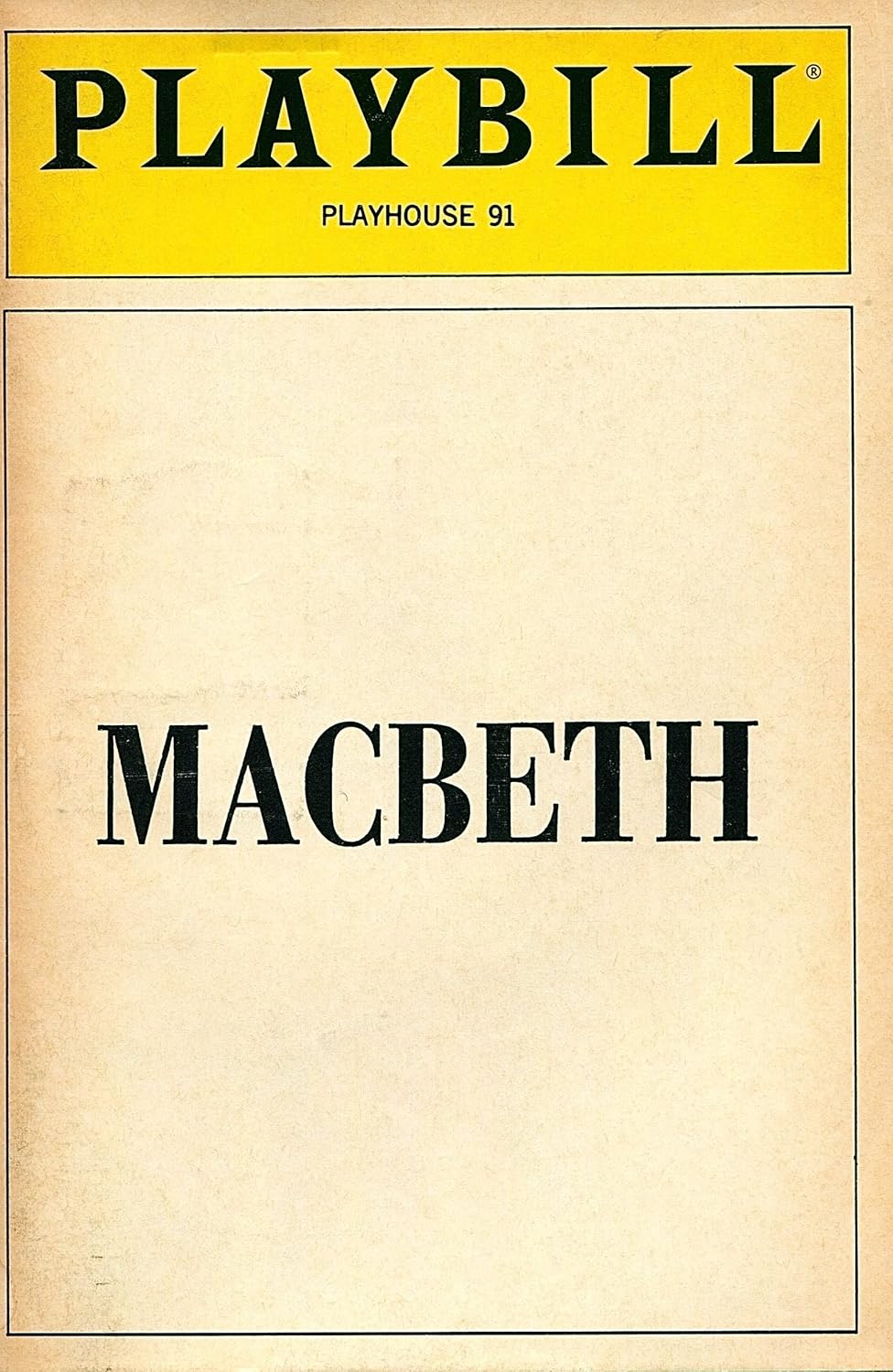 PLAYBILL: Macbeth - Playhouse 91, New York: Amazon.com: Books