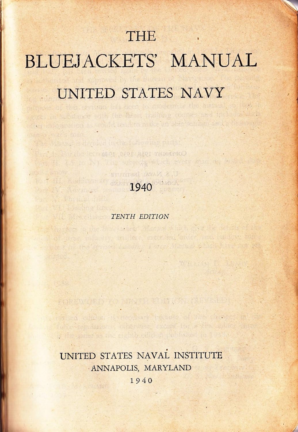 The Bluejackets' Manual ; 1940: Anonymous: Amazon.com: Books