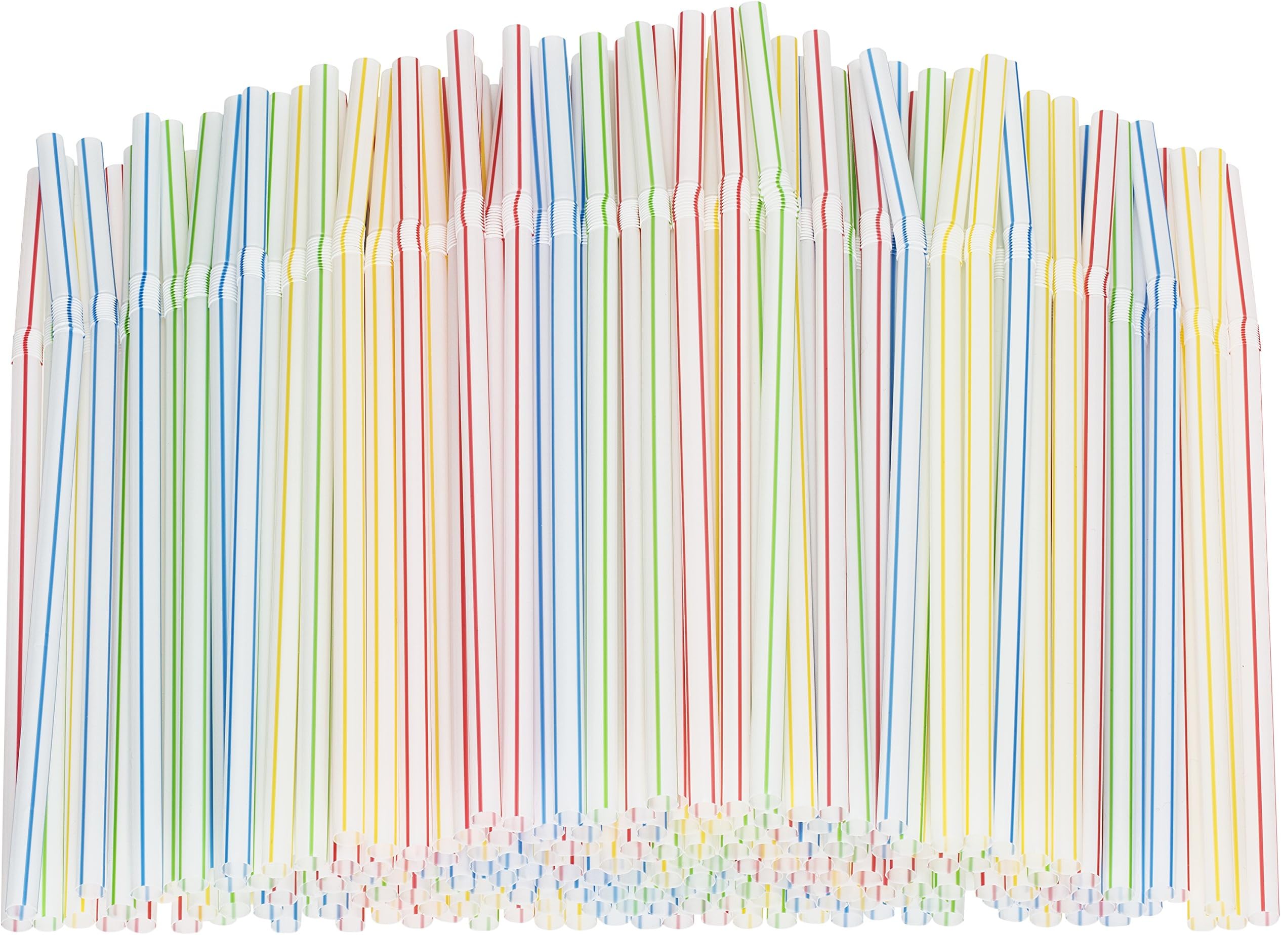Amazon.com: Flexible Plastic Straws 200 Pack Individually Wrapped ...