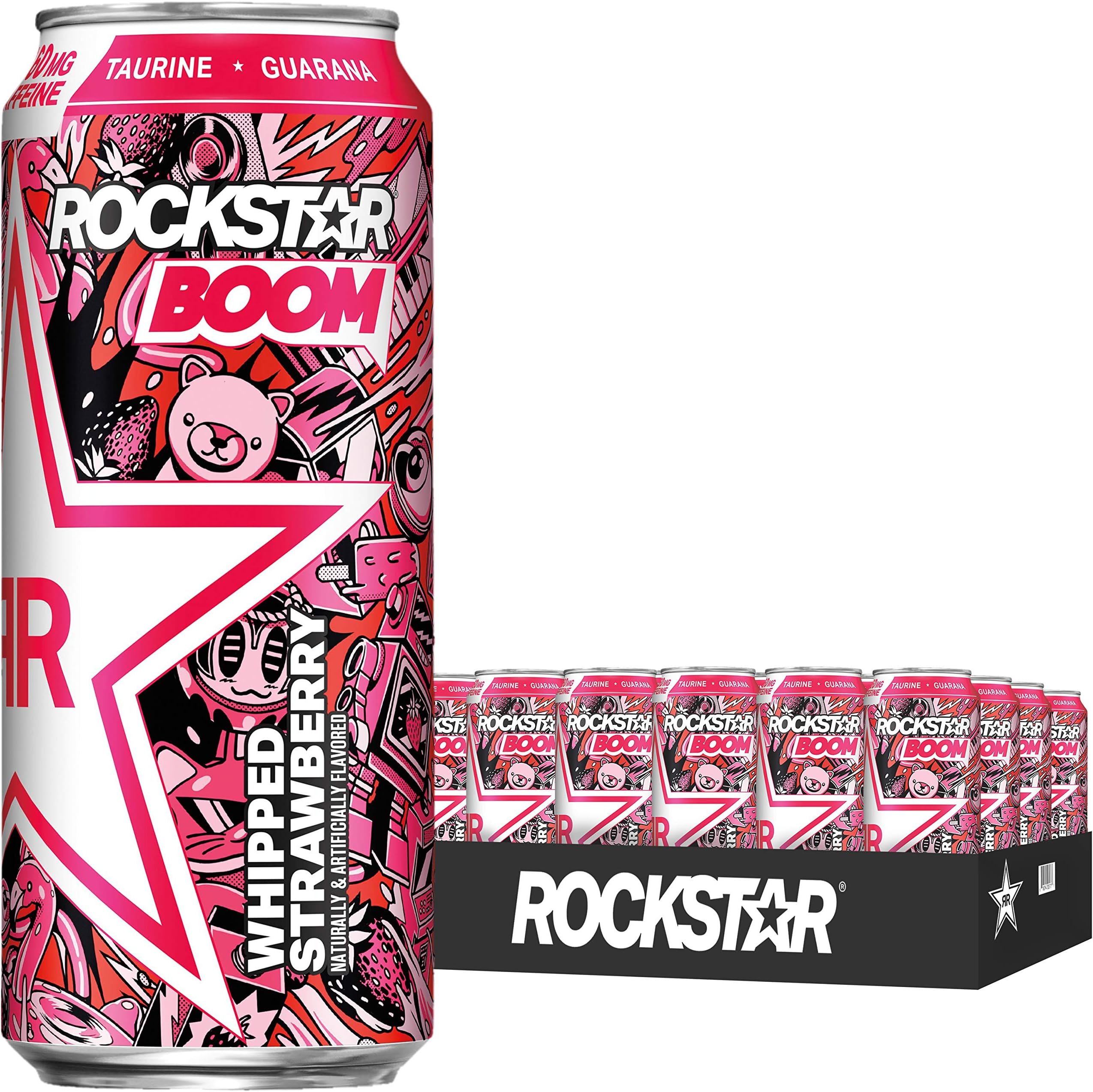 Amazon.com : Rockstar, Boom Energy Drink with Caffeine and Taurine ...
