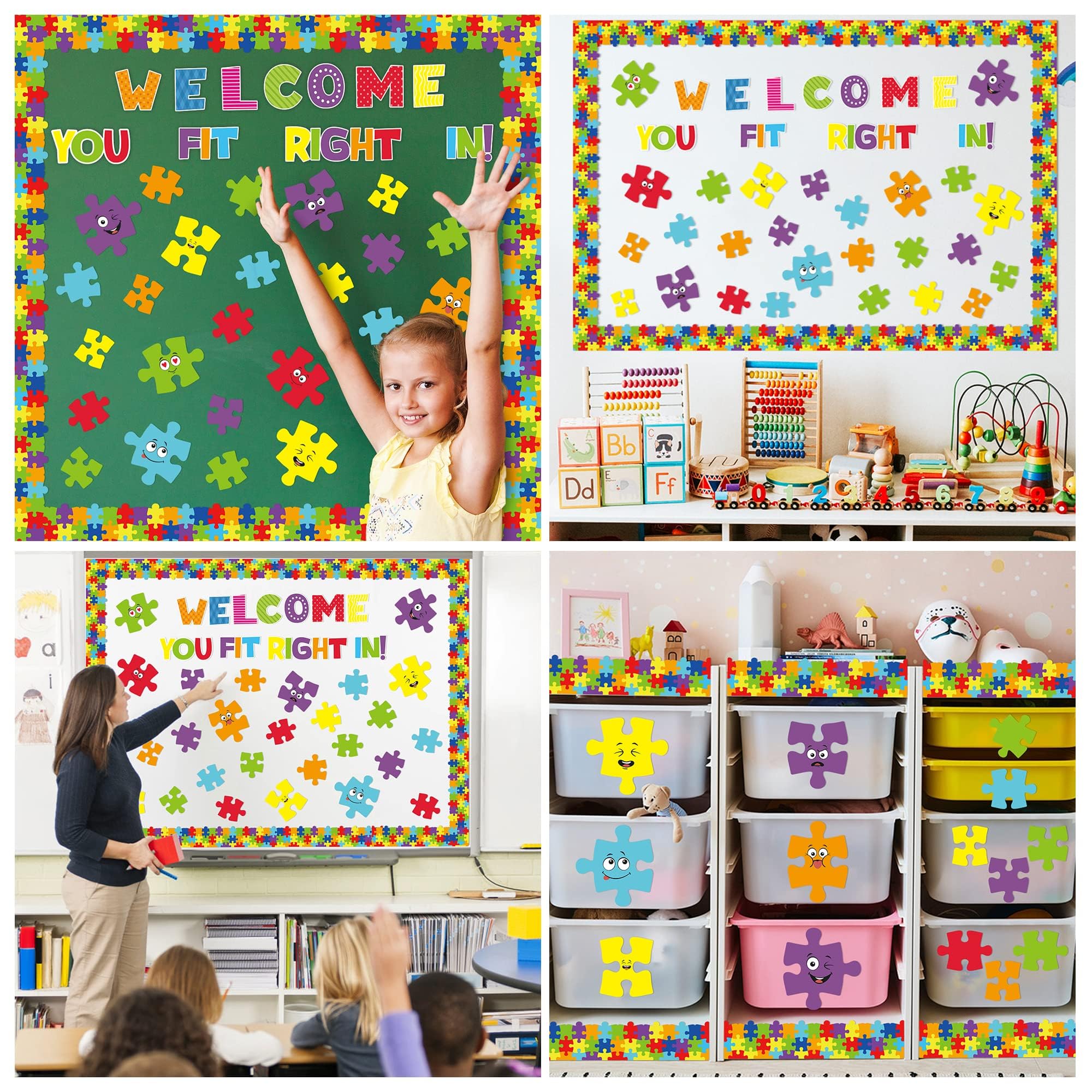 Snapklik.com : 123P Back To School Puzzle Pieces Bulletin Board Cutouts ...