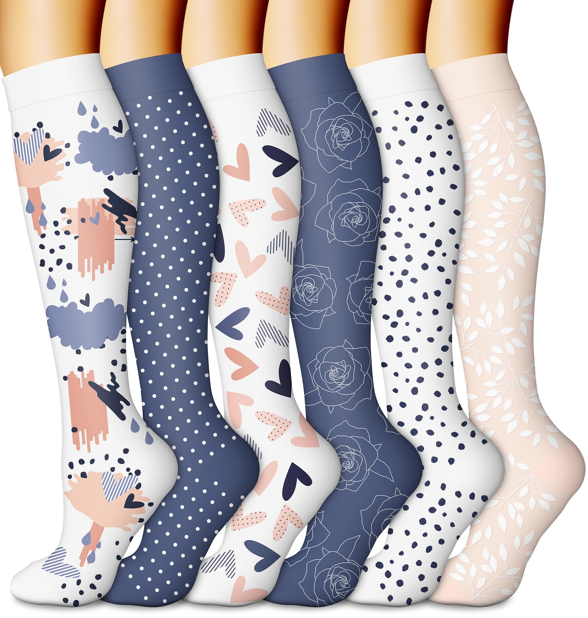 Amazon.com: CHARMKING 6 Pairs-Compression Socks for Women & Men ...