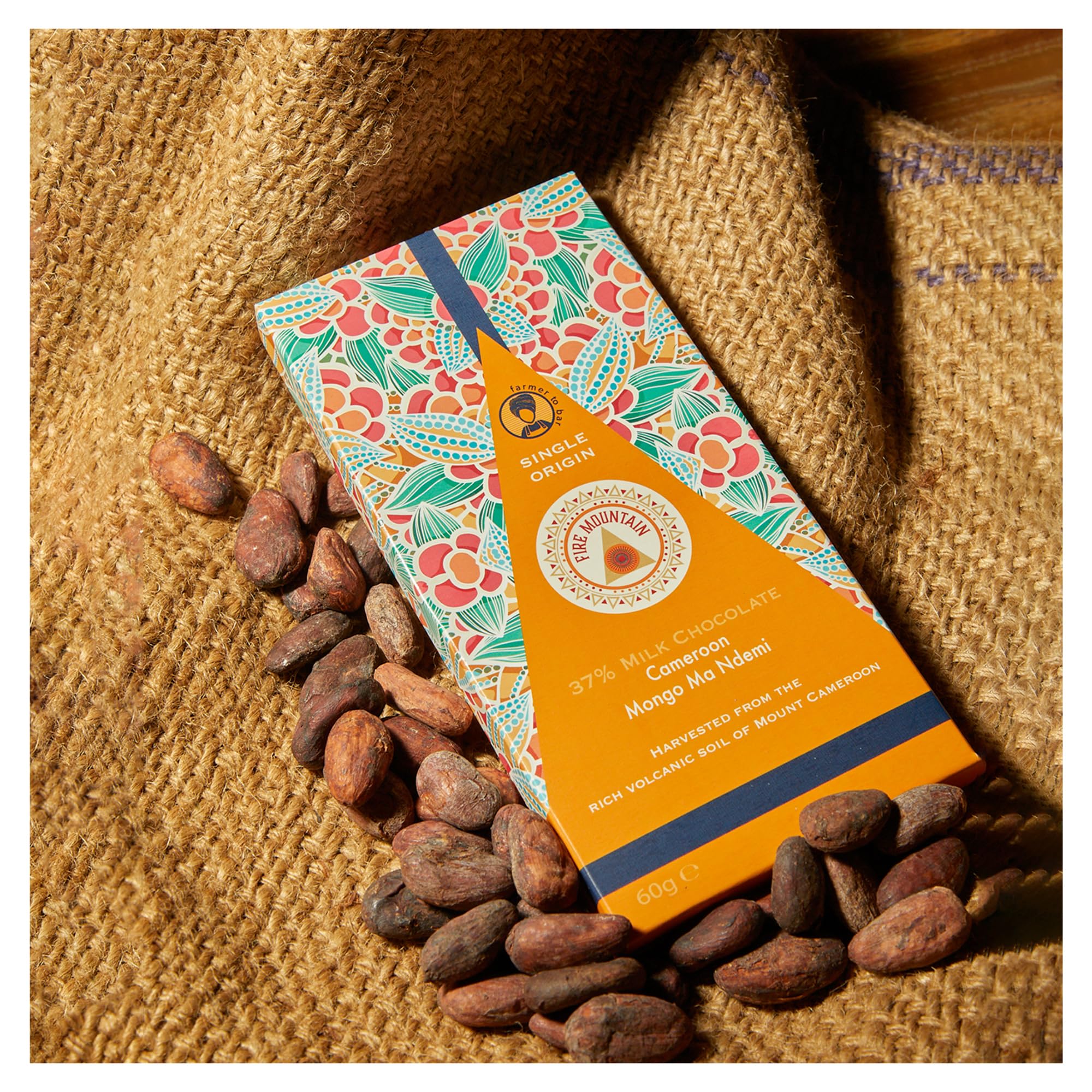Fire Mountain 37% Milk Chocolate Bar from Cocoa | 5 x 60g | Natural ...