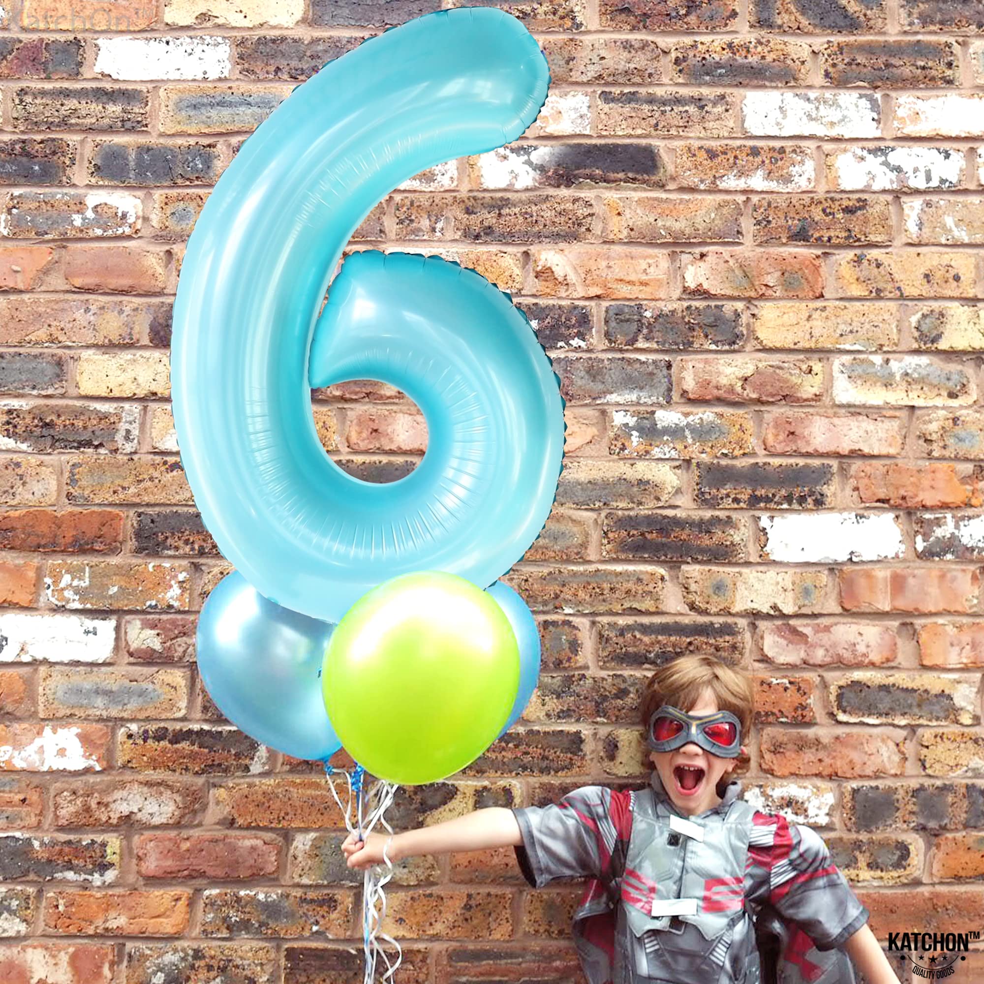 Snapklik.com : KatchOn Giant Light Blue Number 6 Balloon - 40 Inch