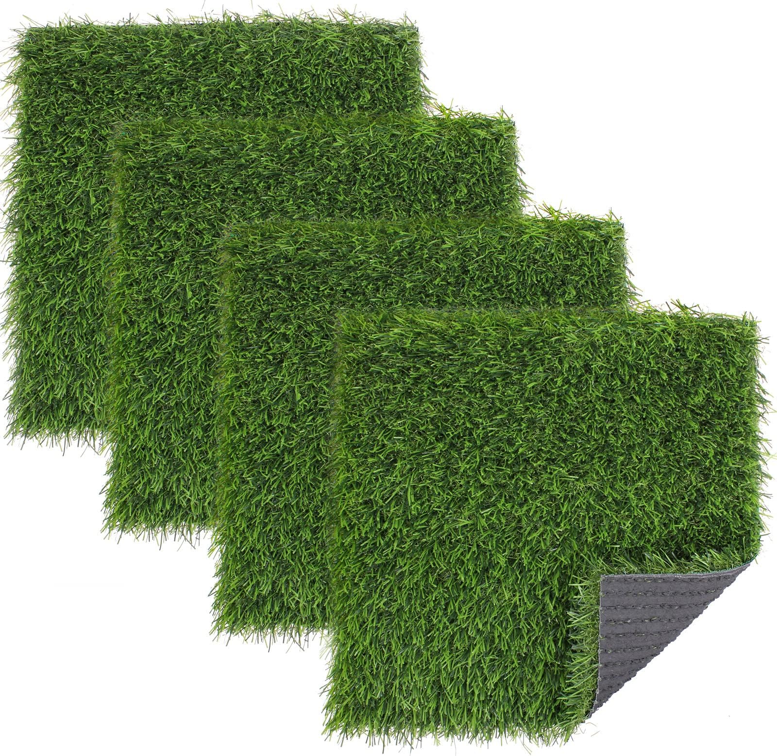 Amazon.com: Kesfey Grass Squares Placemats 4 Packs 12"x 12" Artificial ...