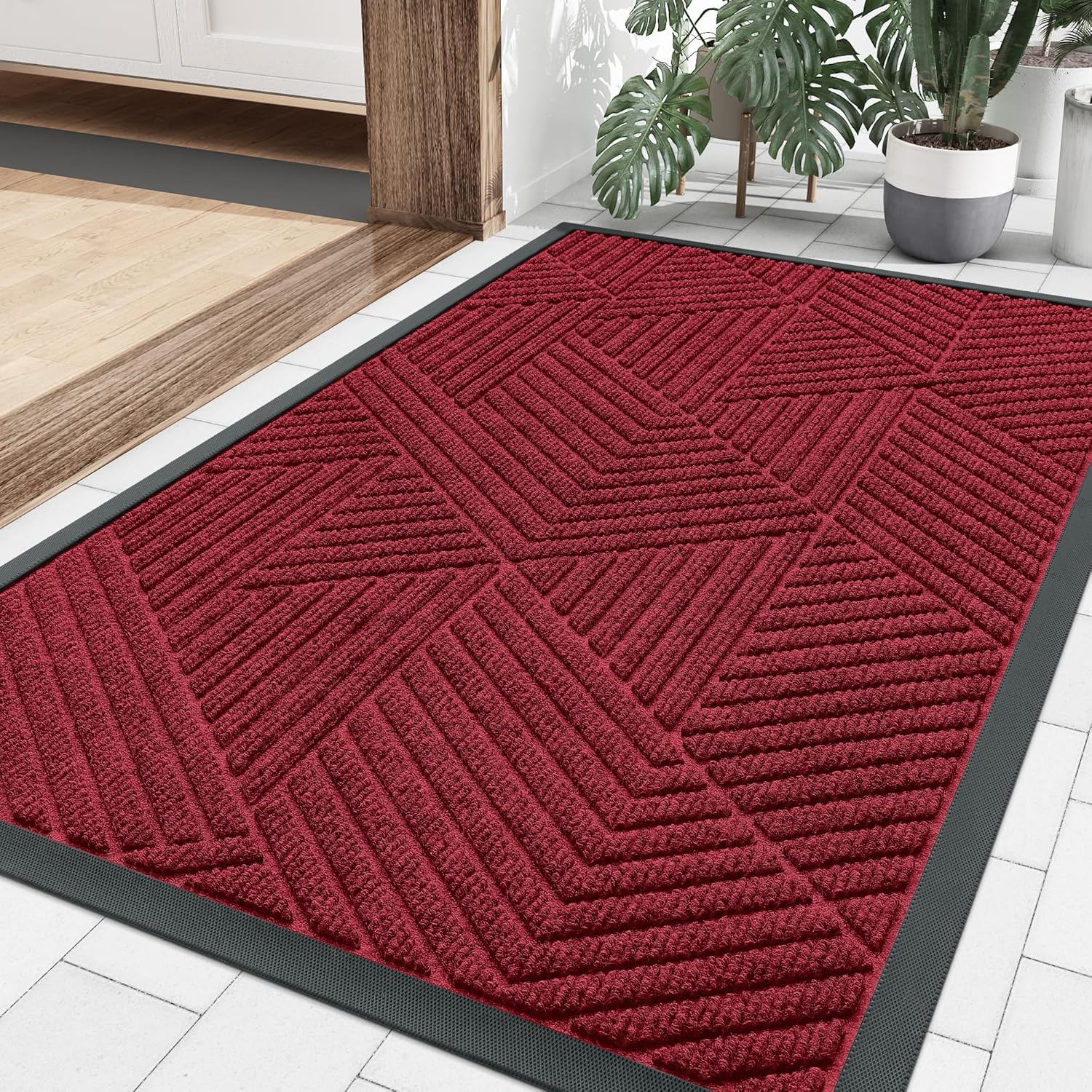 Amazon.com: Smiry Front Door Mat Outside Entrance, Heavy Duty Sturdy ...