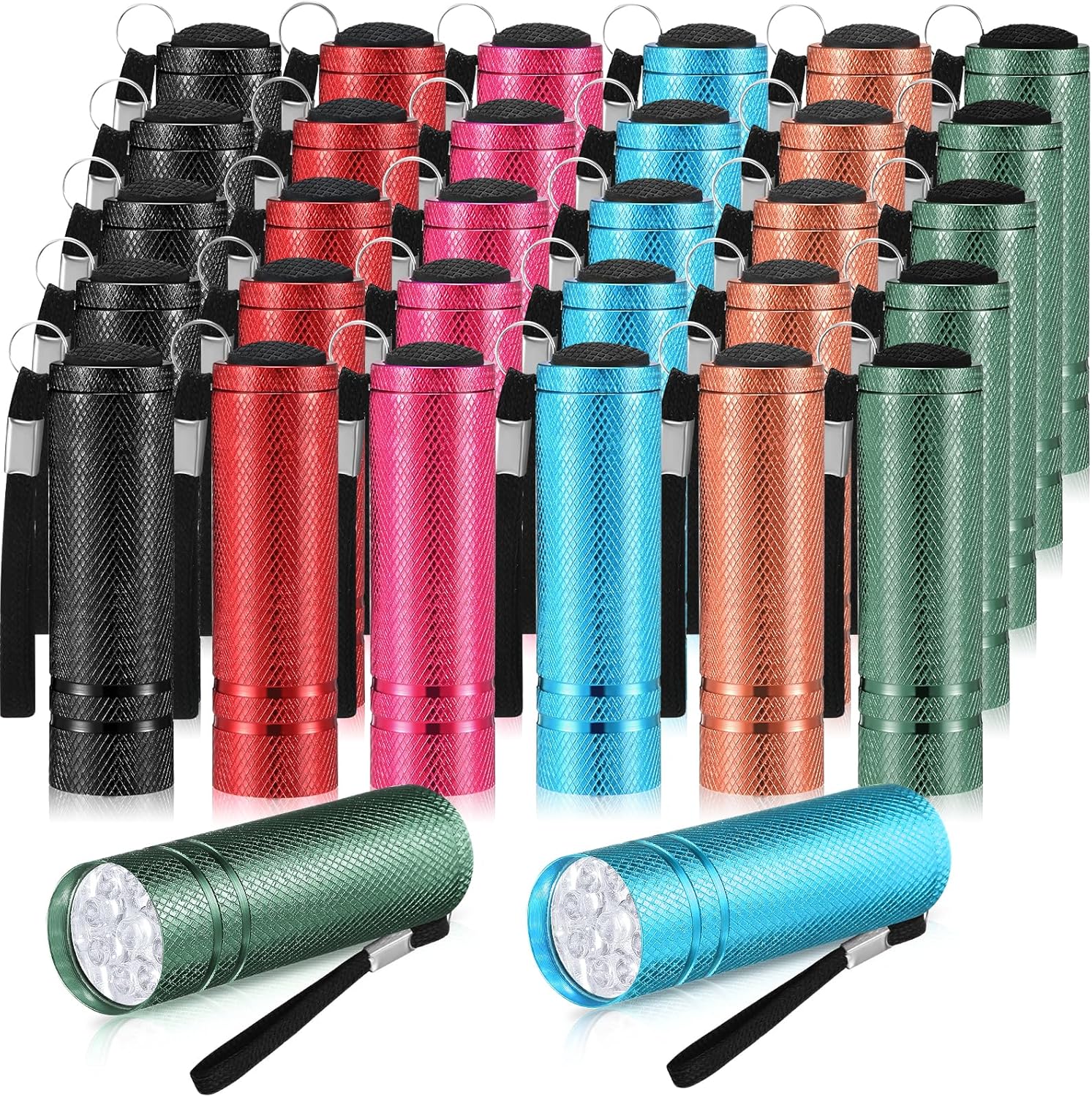 Glooglitter 36 Pack Mini Flashlights Bulk, Bright Aluminum Handheld ...