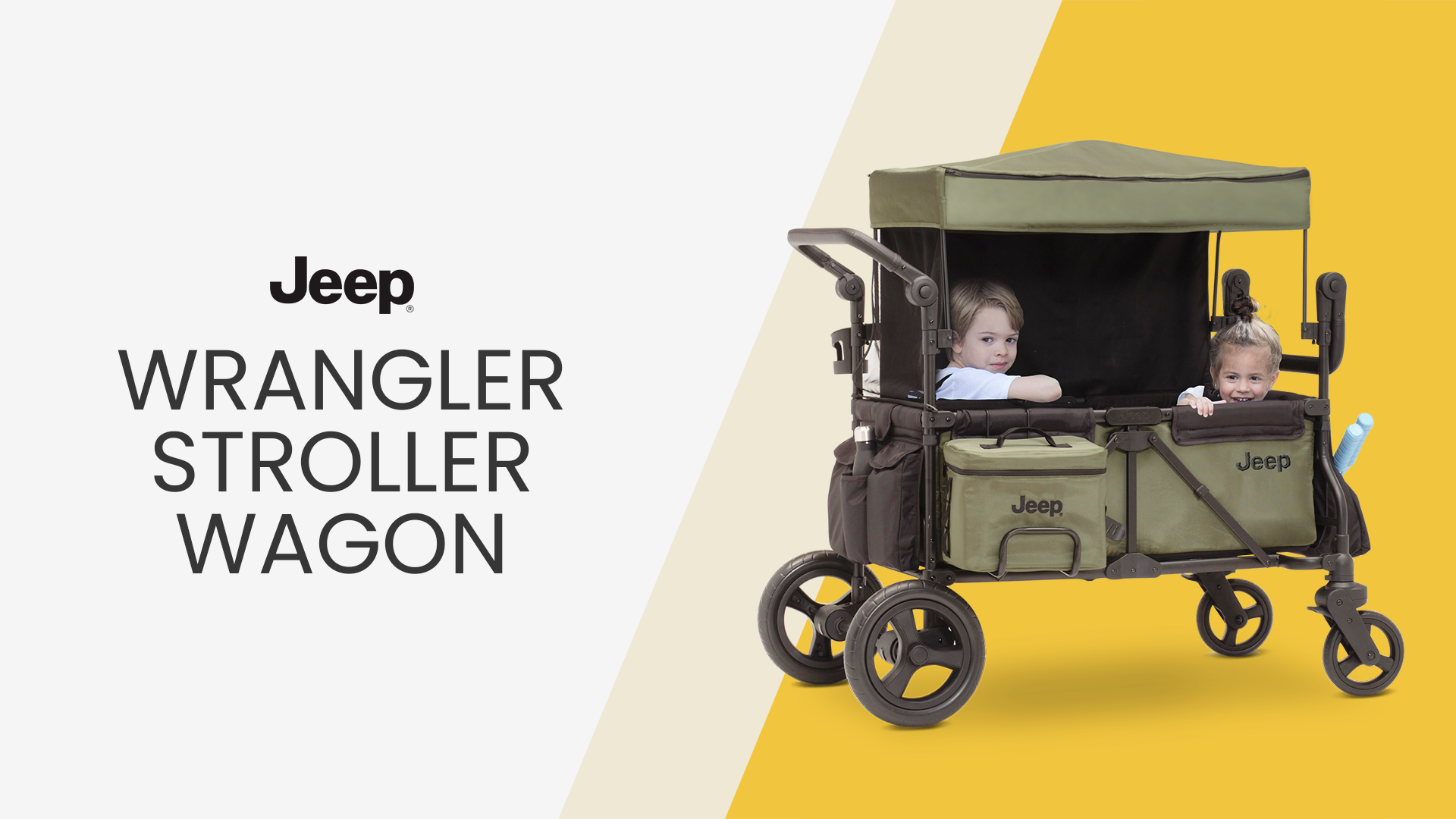 Delta Children Jeep Deluxe Wrangler Wagon Stroller With Cooler Bag And