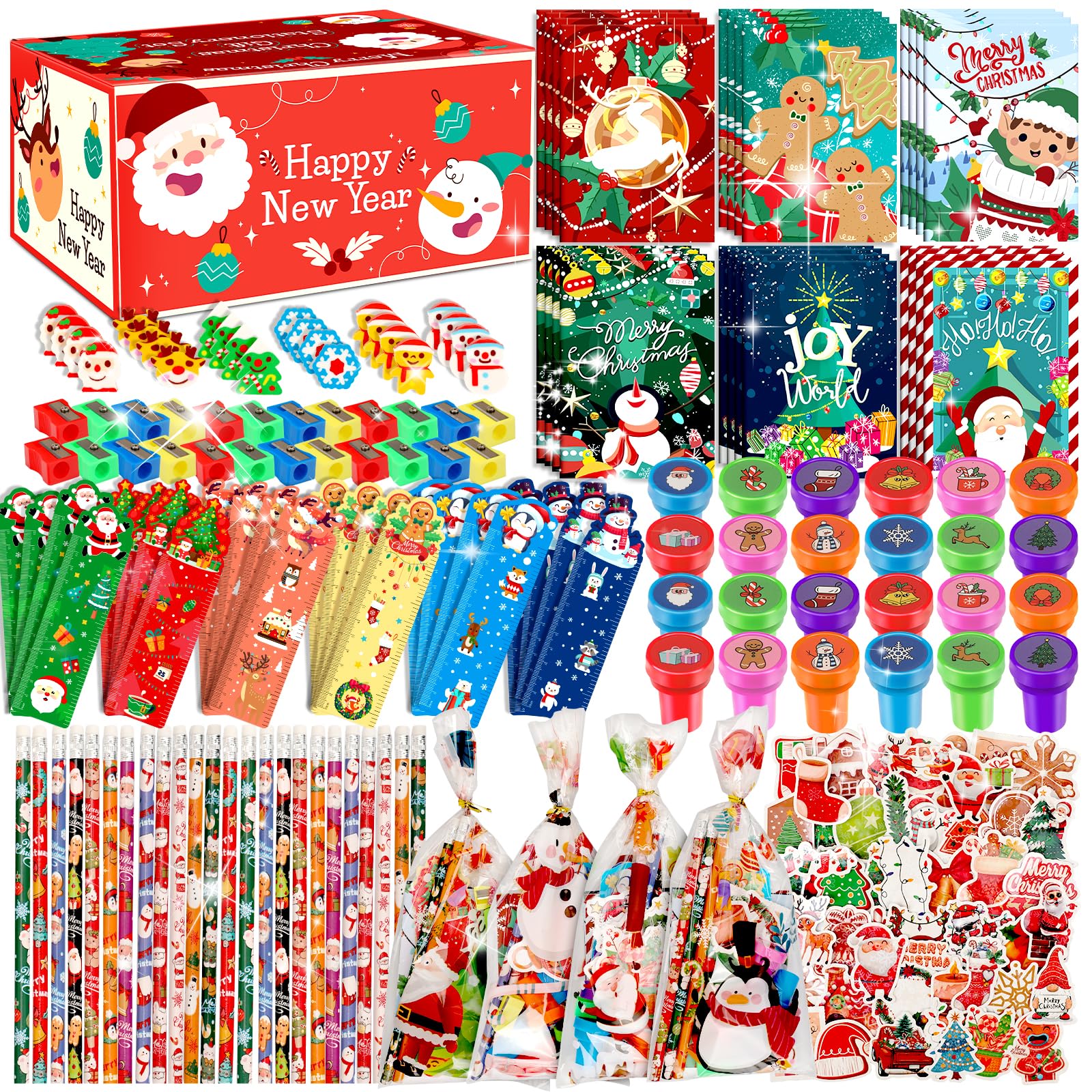 Amazon.com: 218 Pcs Christmas Stationery Set for Kids Includes Pencil ...