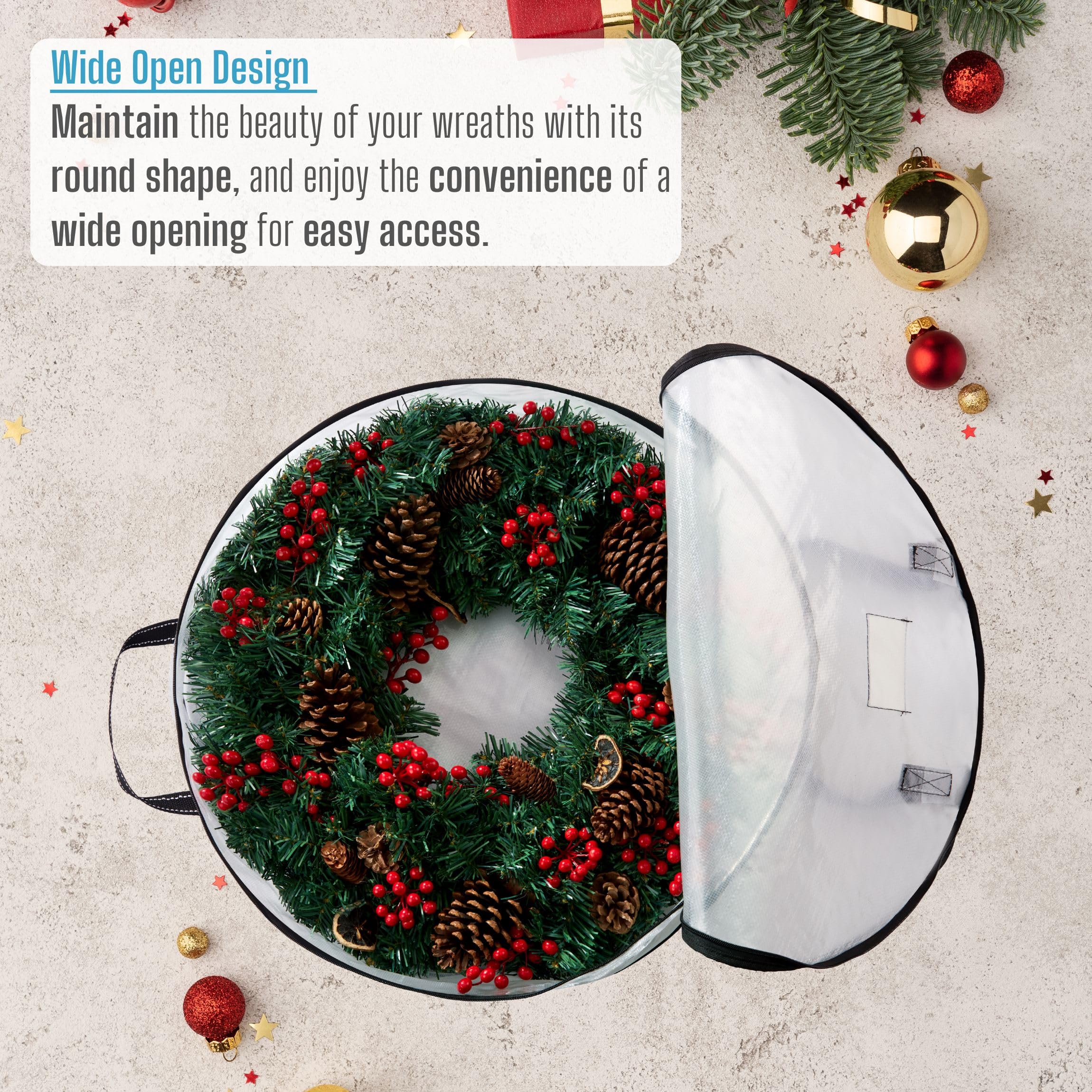 Snapklik.com : VENO 2 Pack Front Door Wreath Storage Container For ...