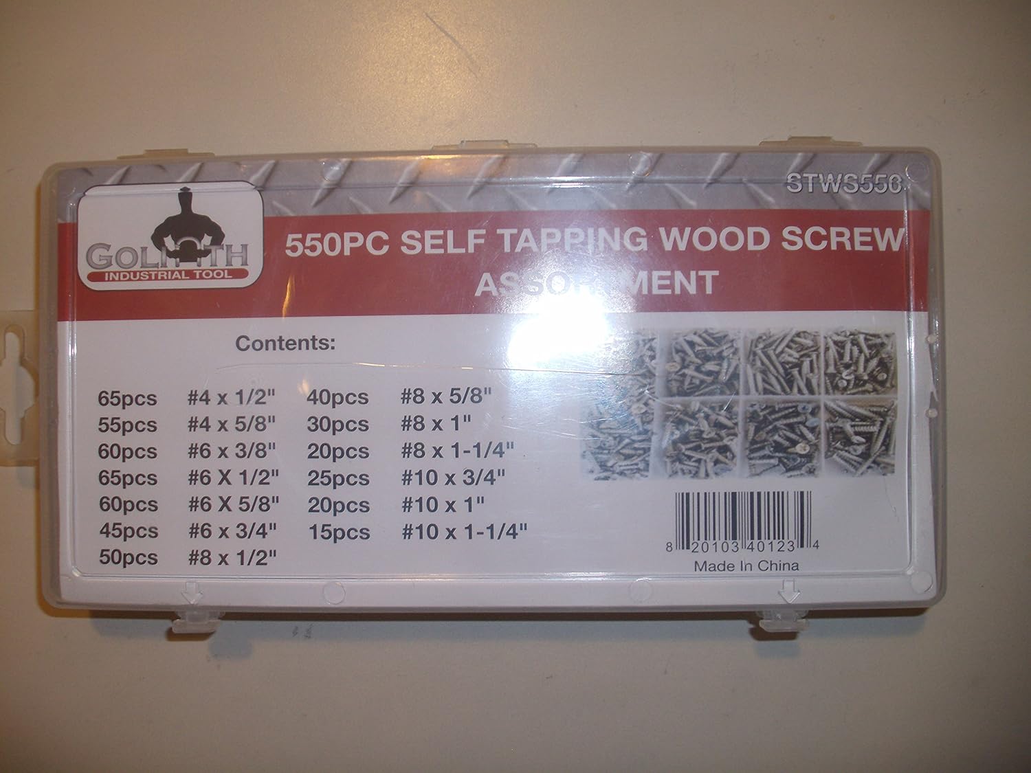 Amazon.com: 550 Piece Goliath Industrial Tool Self Tapping Wood Screw ...