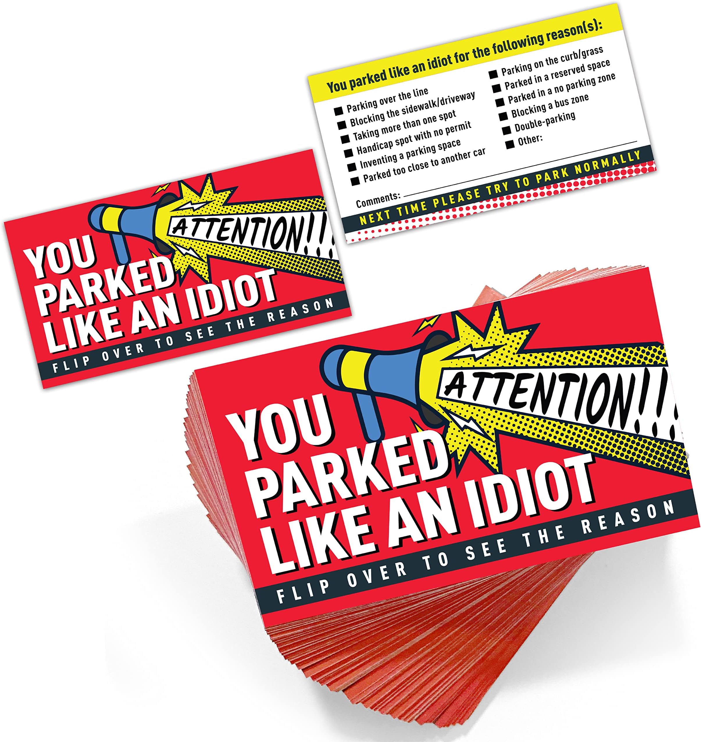 Amazon.com : easykart labels You Parked Like an Idiot Business Cards ...
