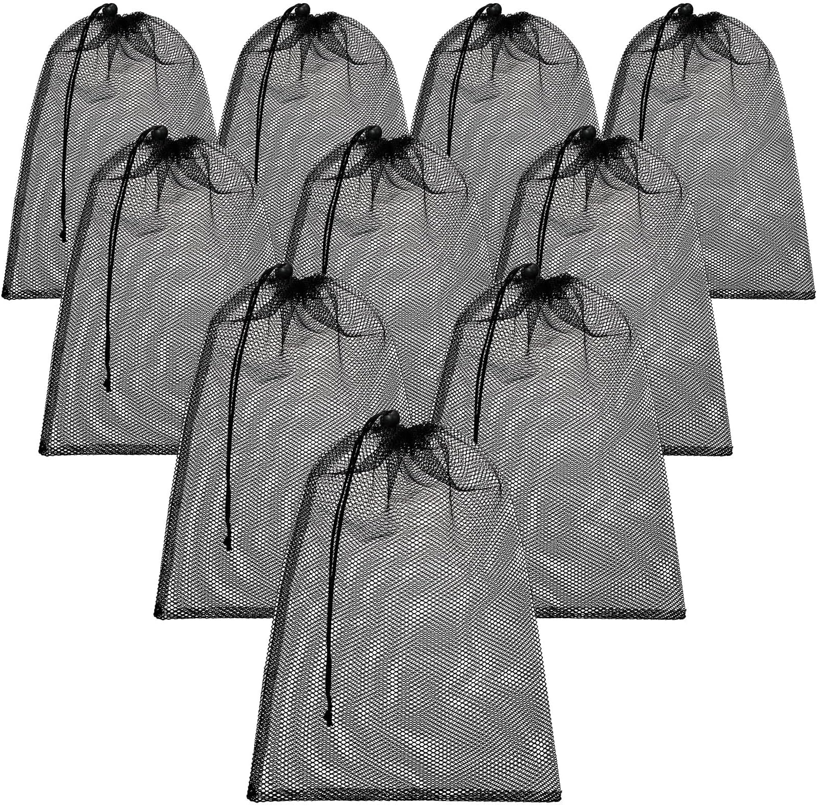 Amazon.com: 10 Pieces Mesh Bags Drawstring Laundry Bags Large Nylon ...