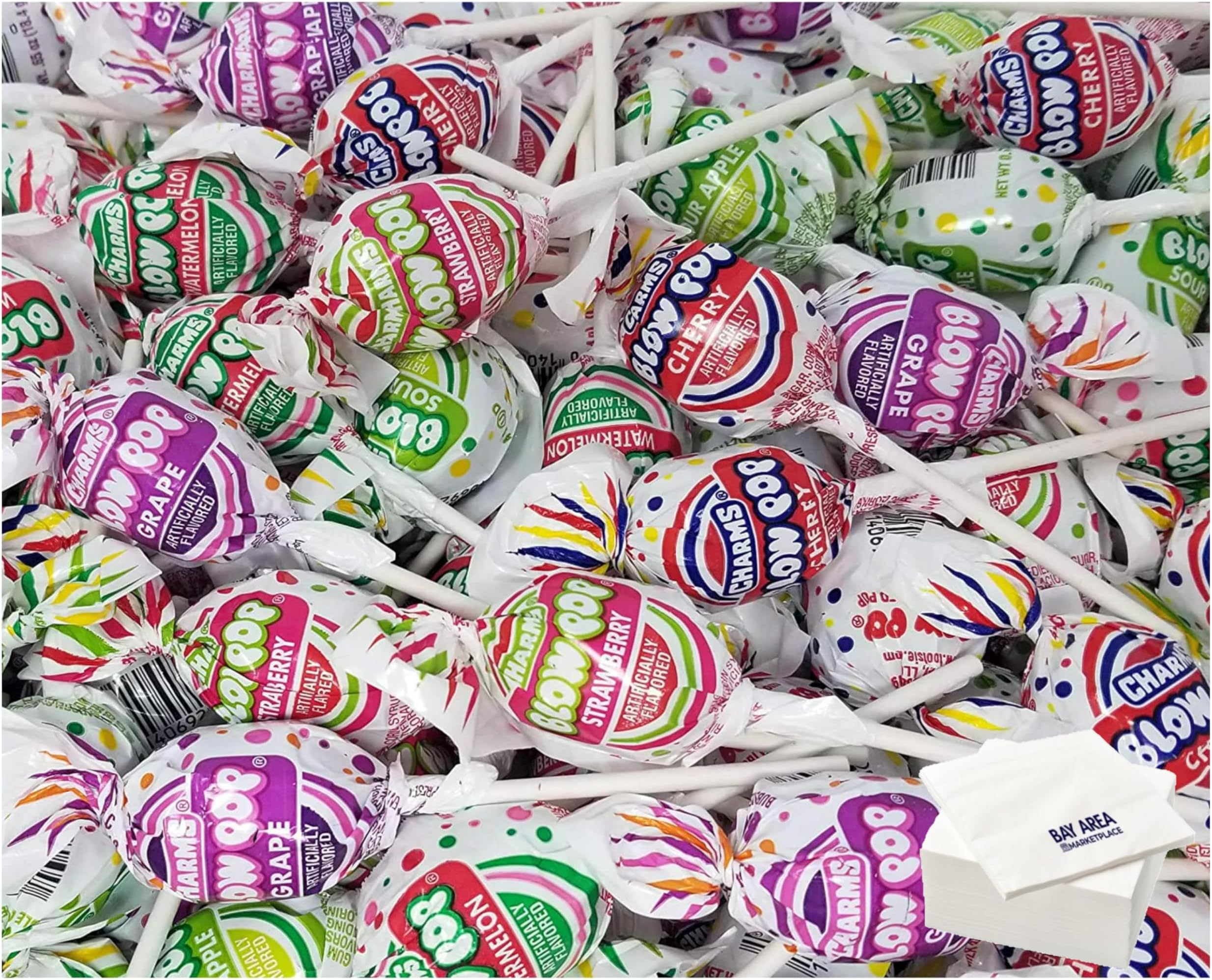 Amazon.com : Charms Blow Pops, 33 count, Assorted Flavors, 2-in-1 candy ...