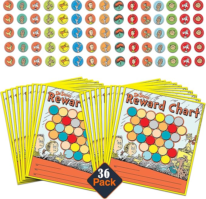 Amazon.com: Dr. Seuss Reward Charts with Stickers Kids Toddlers ...