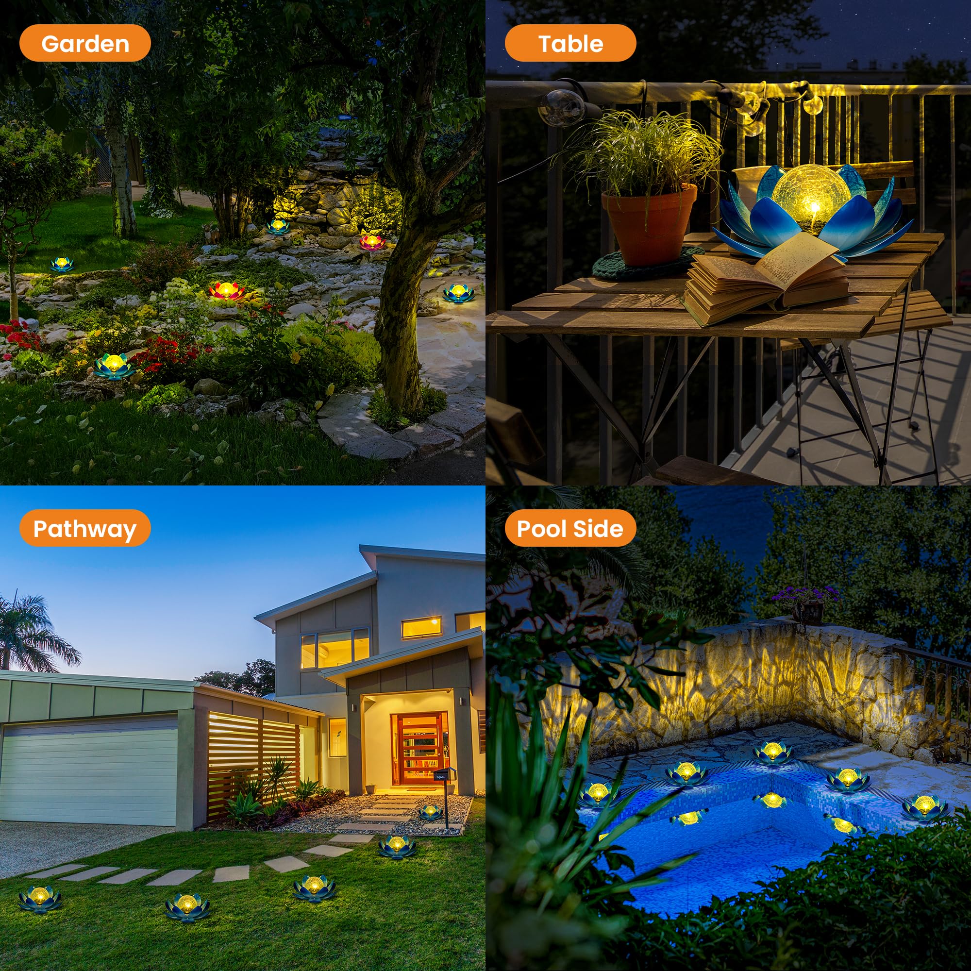 Snapklik.com : GIGALUMI Solar Light Outdoor Garden Decor, Lotus Flower ...