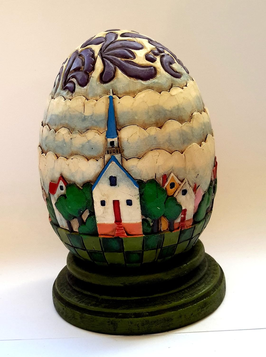 Jim Shore Easter Egg St/Church Egg with Green Base Figurine : Amazon.ca ...