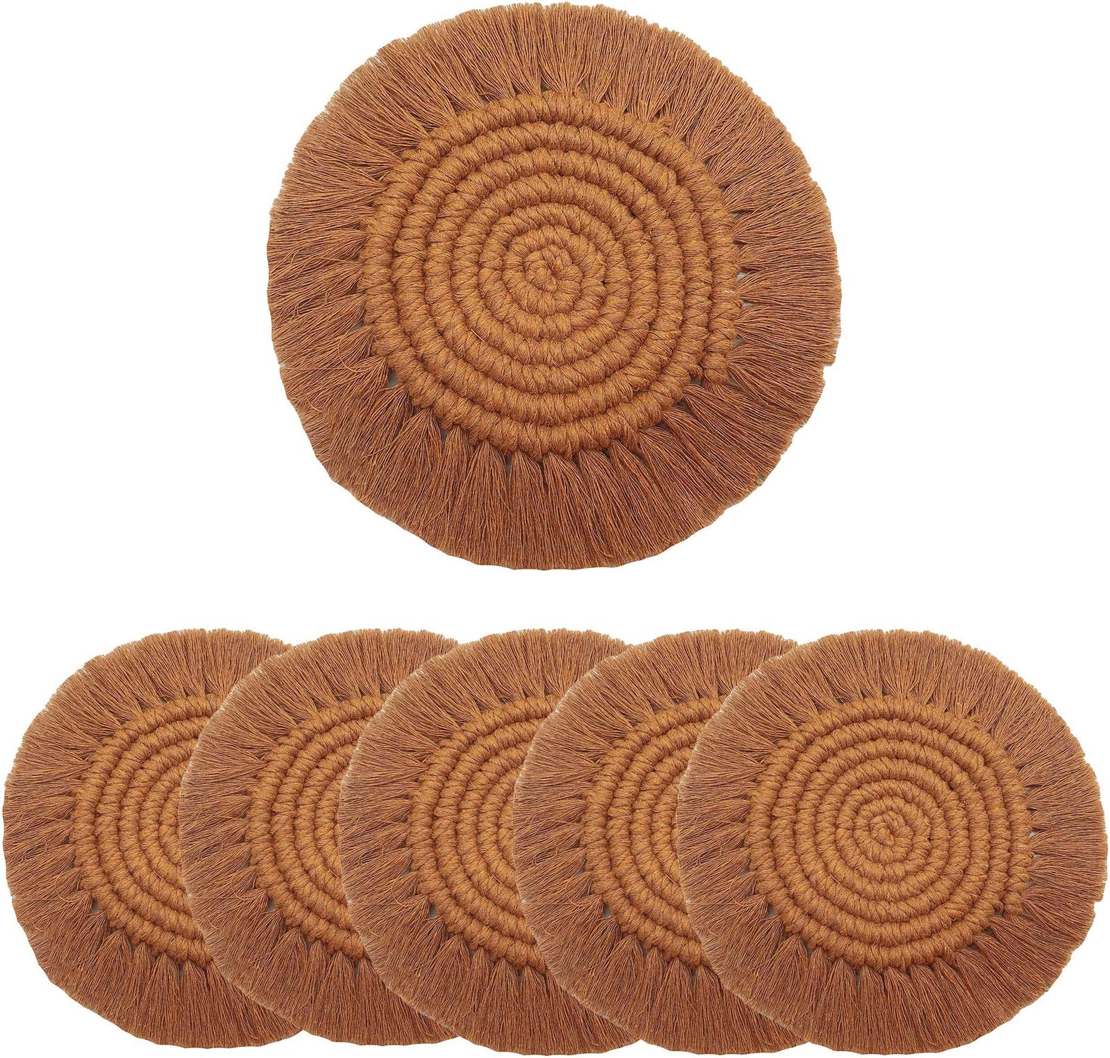 Amazon.com: Boho Coasters Set of 4, Handmade Woven Coaster for Drinks ...