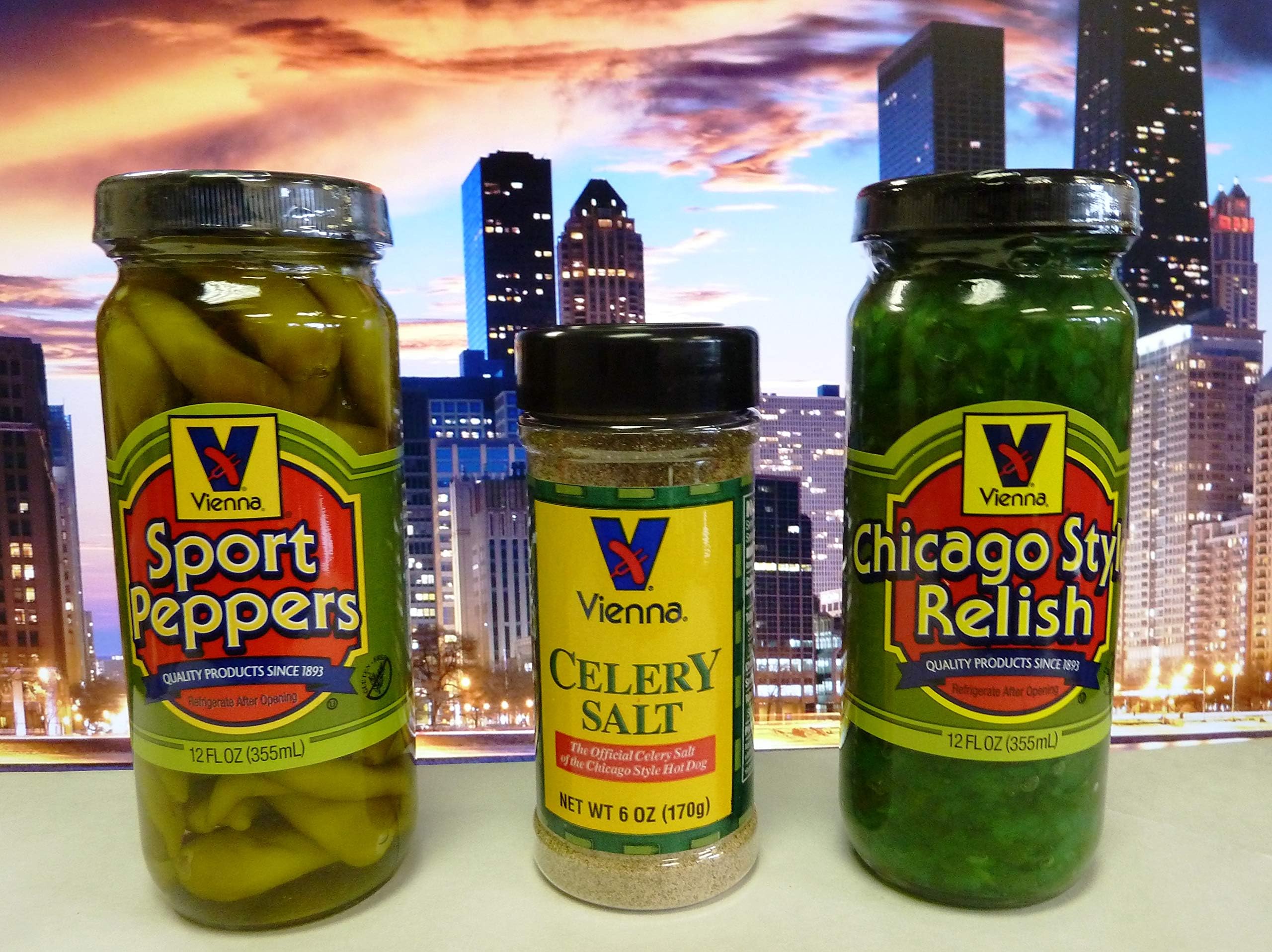 Amazon.com : Vienna® Chicago-Style Condiment Kit (1 Jar Yellow Mustard ...