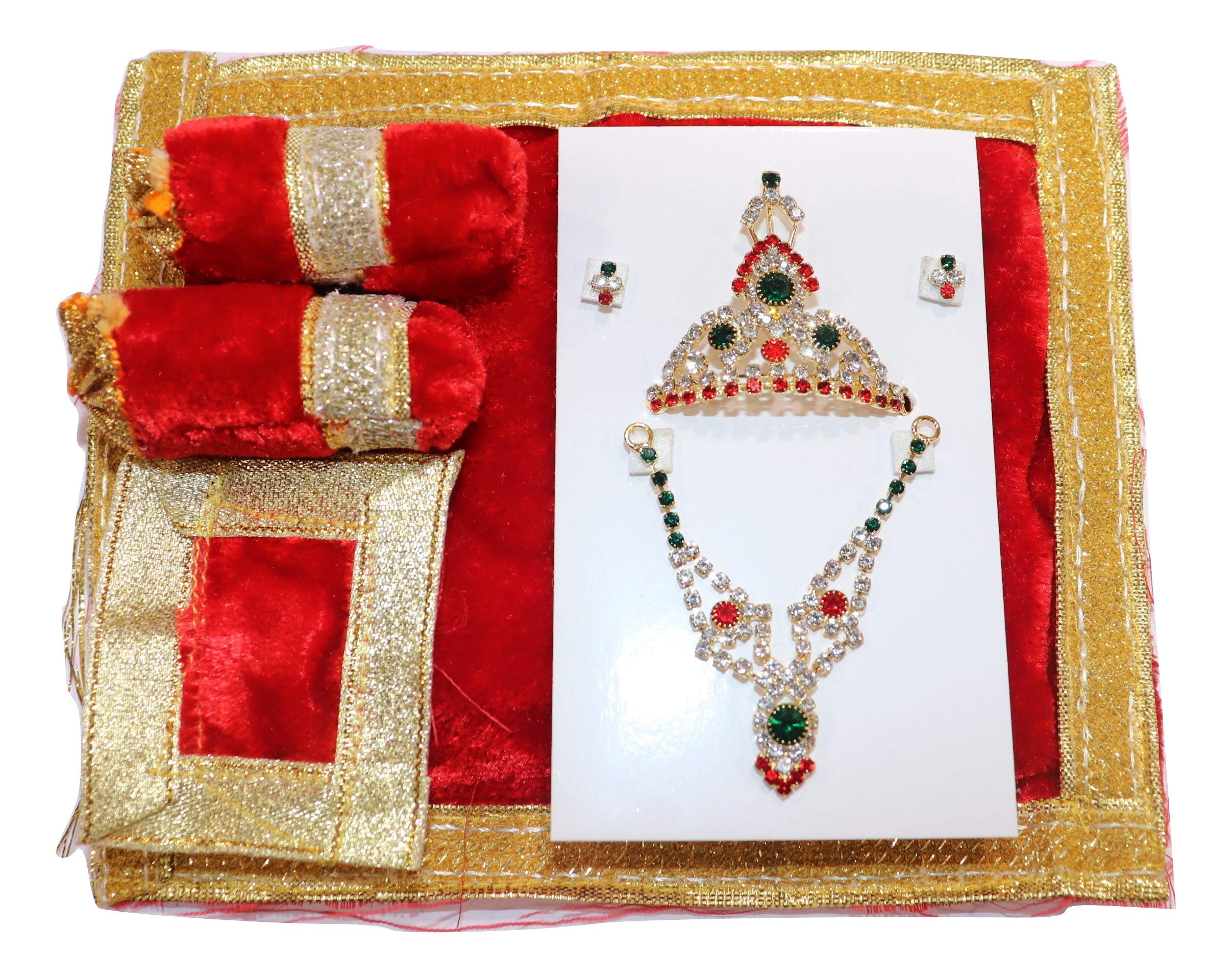 Buy Reliable Krishna Stone Mukut Mala Shringar Set /Kantha Haar and ...