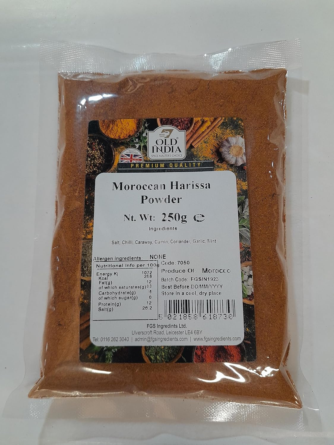 Old India Moroccan Harissa Powder 250g : Amazon.co.uk: Grocery