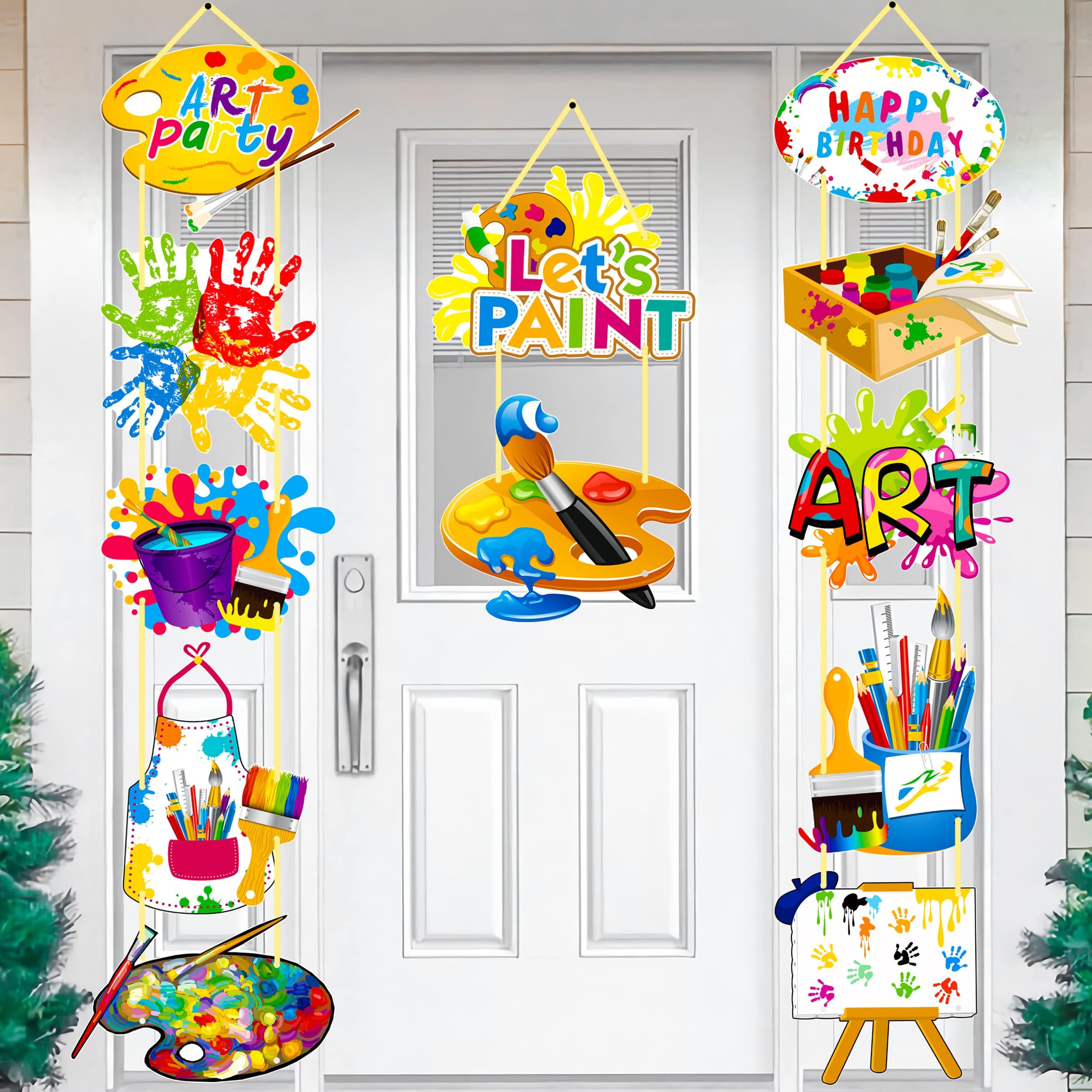 Amazon.com: Art Painting Theme Party Decorations - Door Sign Banners ...