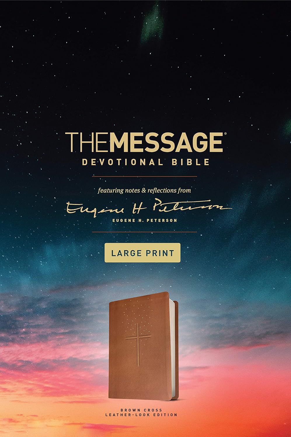 The Message Devotional Bible, Large Print (Leather-Look, Brown ...