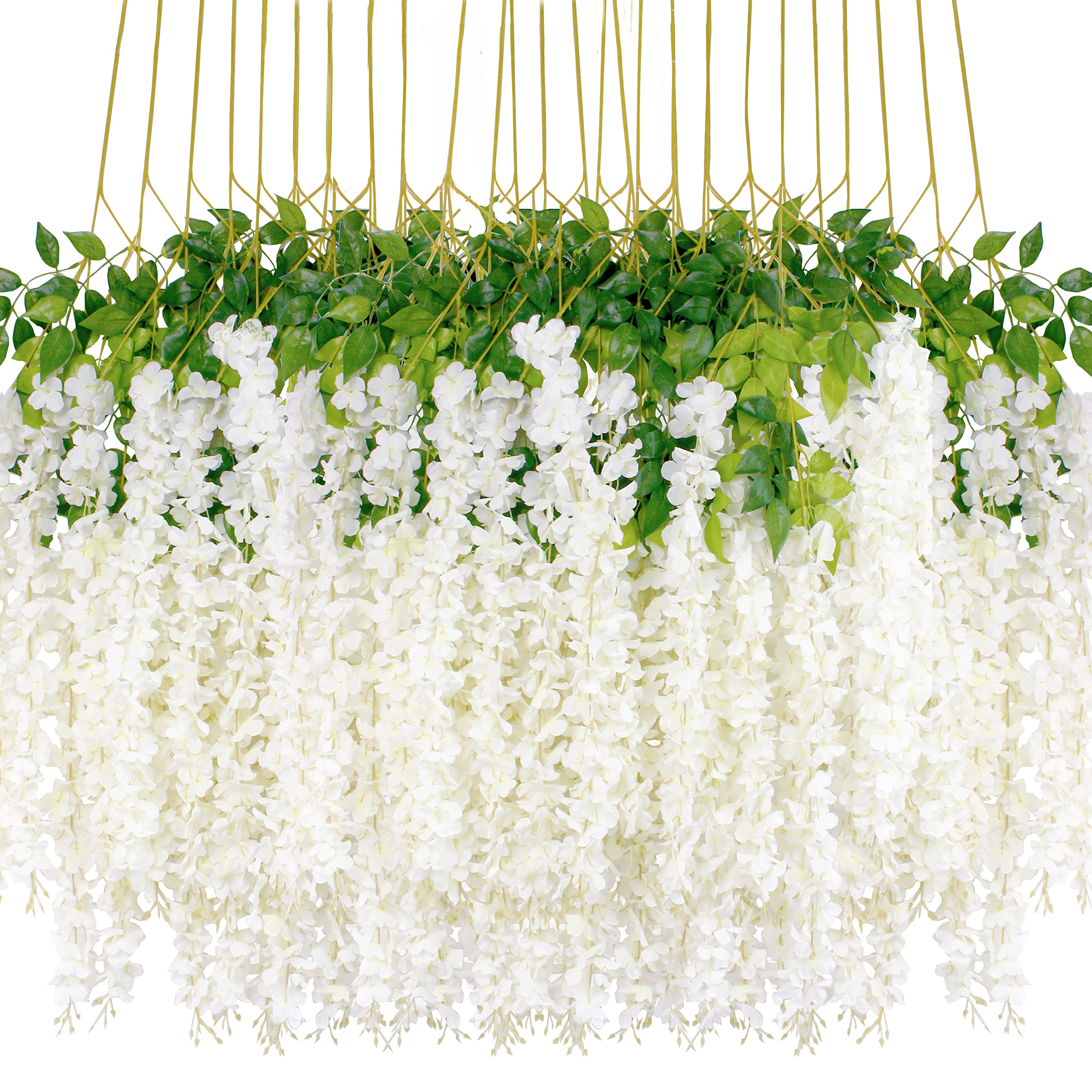 Amazon.com: Wisteria Hanging Flowers 24 Pack Artificial Flowers Fake ...