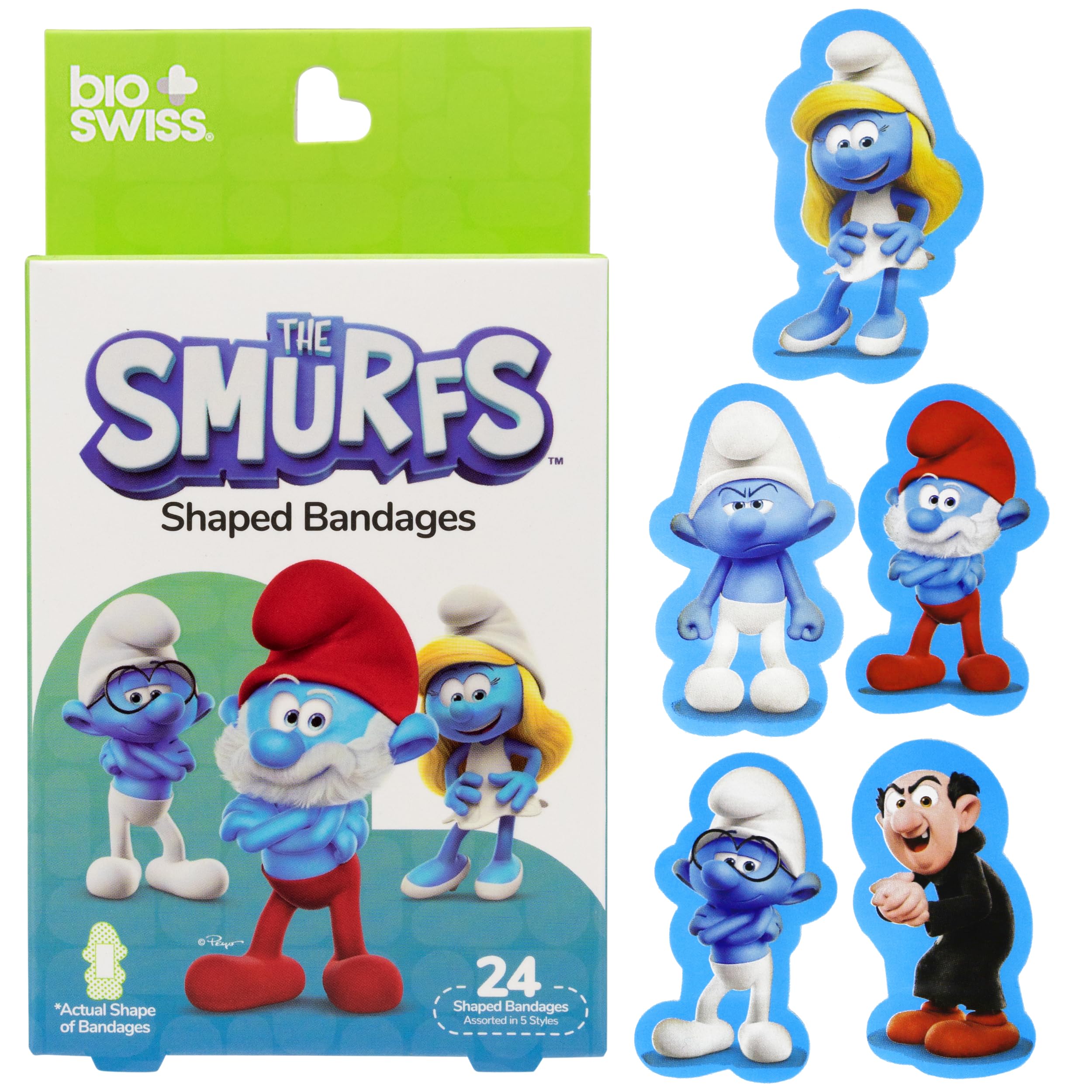 Amazon.com: BioSwiss Bandages, The Smurfs in 3D Shaped Self Adhesive ...
