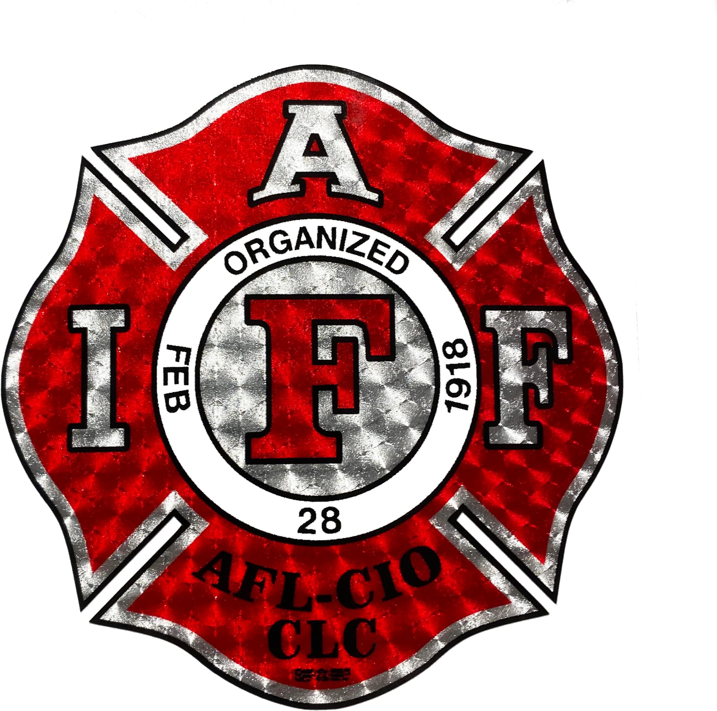 Amazon.com - 4" Original RED Brushed Metal Texture- IAFF Firefighter ...
