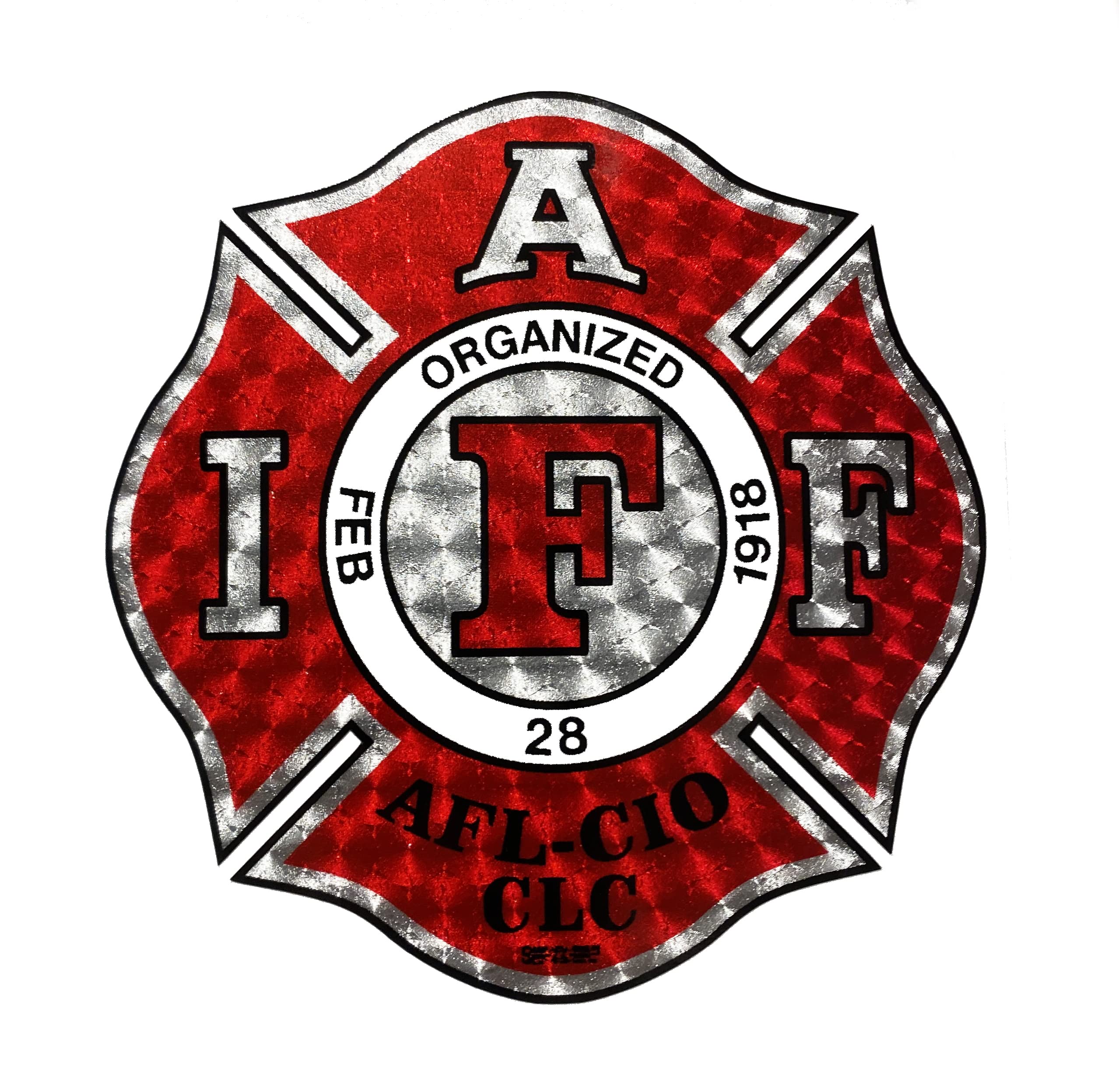 Amazon.com - 4" Original RED Brushed Metal Texture- IAFF Firefighter ...