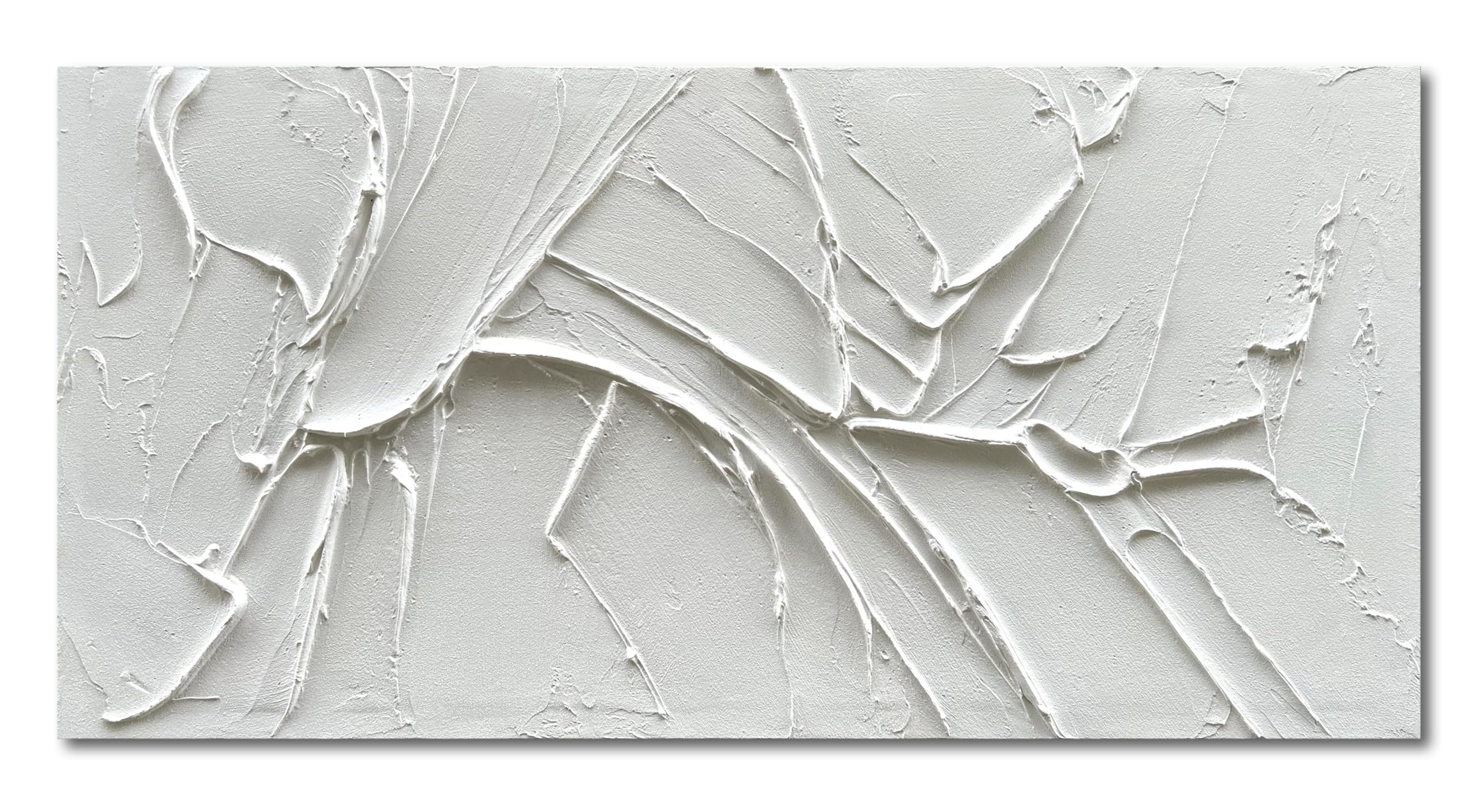 Amazon.com: NANKAI Hand-Painted Thick Texture White Minimalist Oil ...