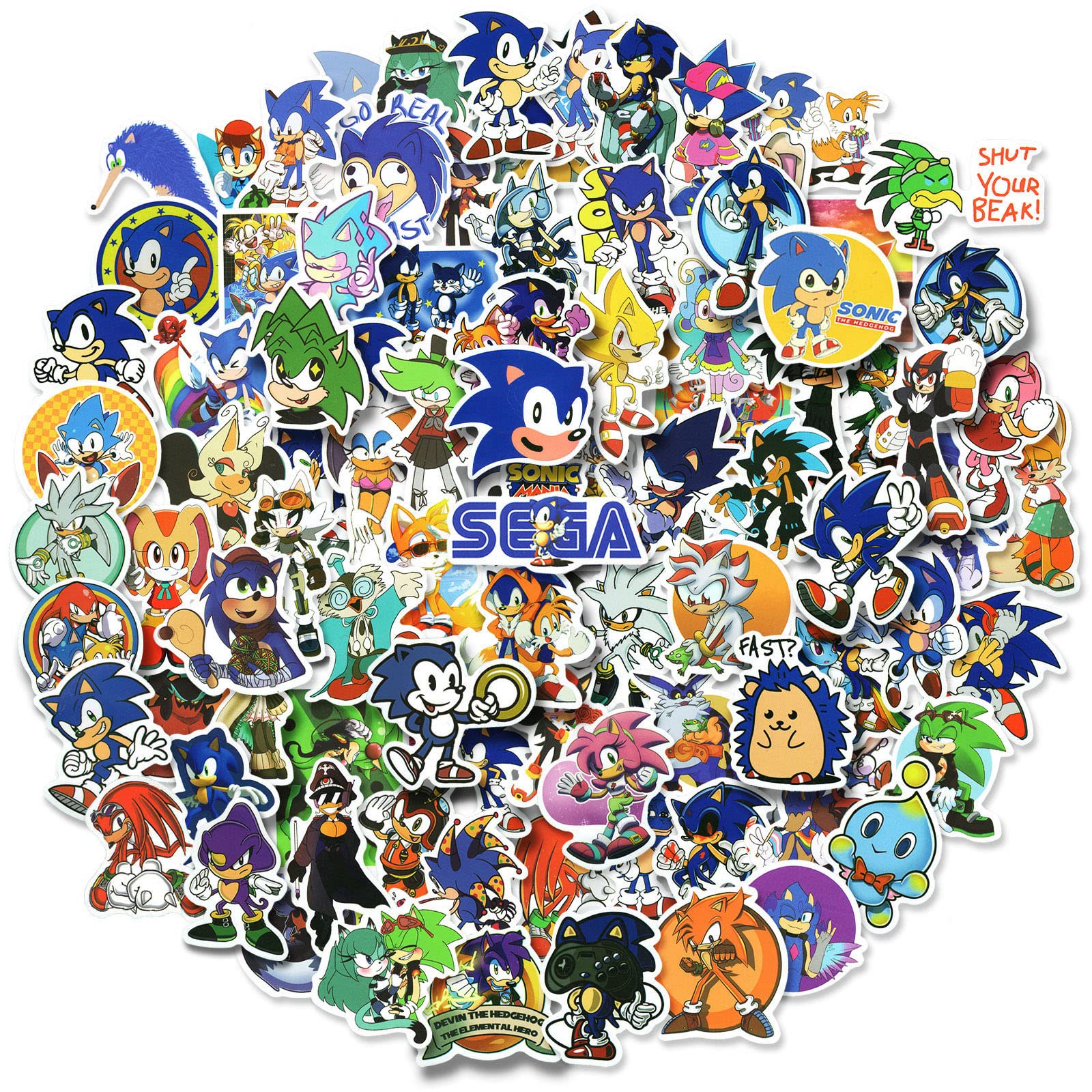 Buy 100pcs Sonic Stickers for Laptop, Sonic The Hedgehog Stickers for ...