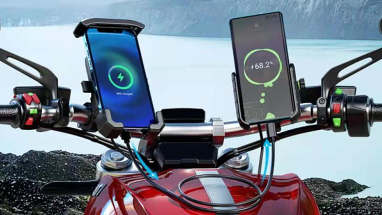 KEWIG Waterproof Motorcycle Phone Mount Qi 15W Wireless & USB C 20W ...