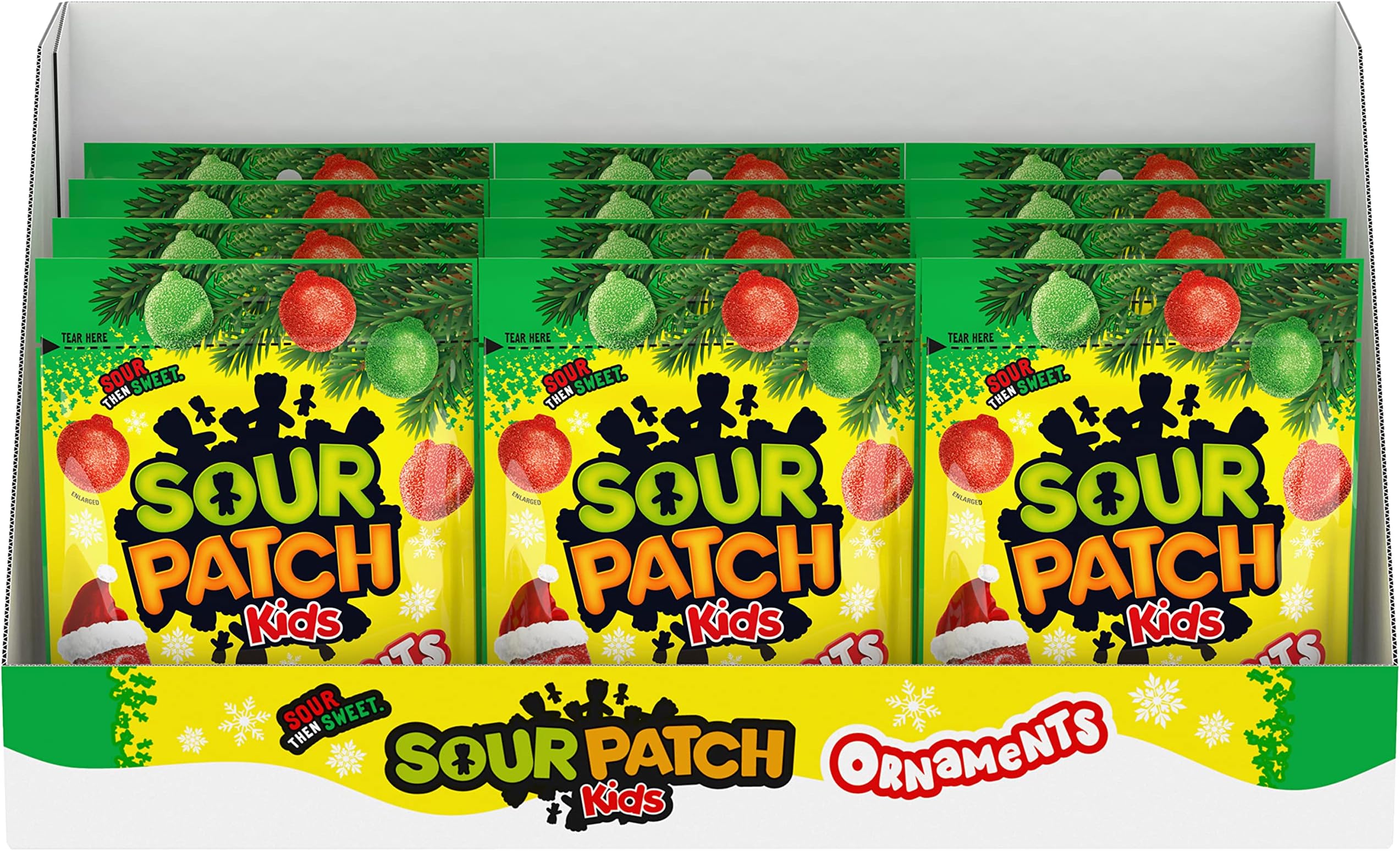 Amazon.com : SOUR PATCH KIDS Ornaments Soft & Chewy Holiday Candy, 10 ...