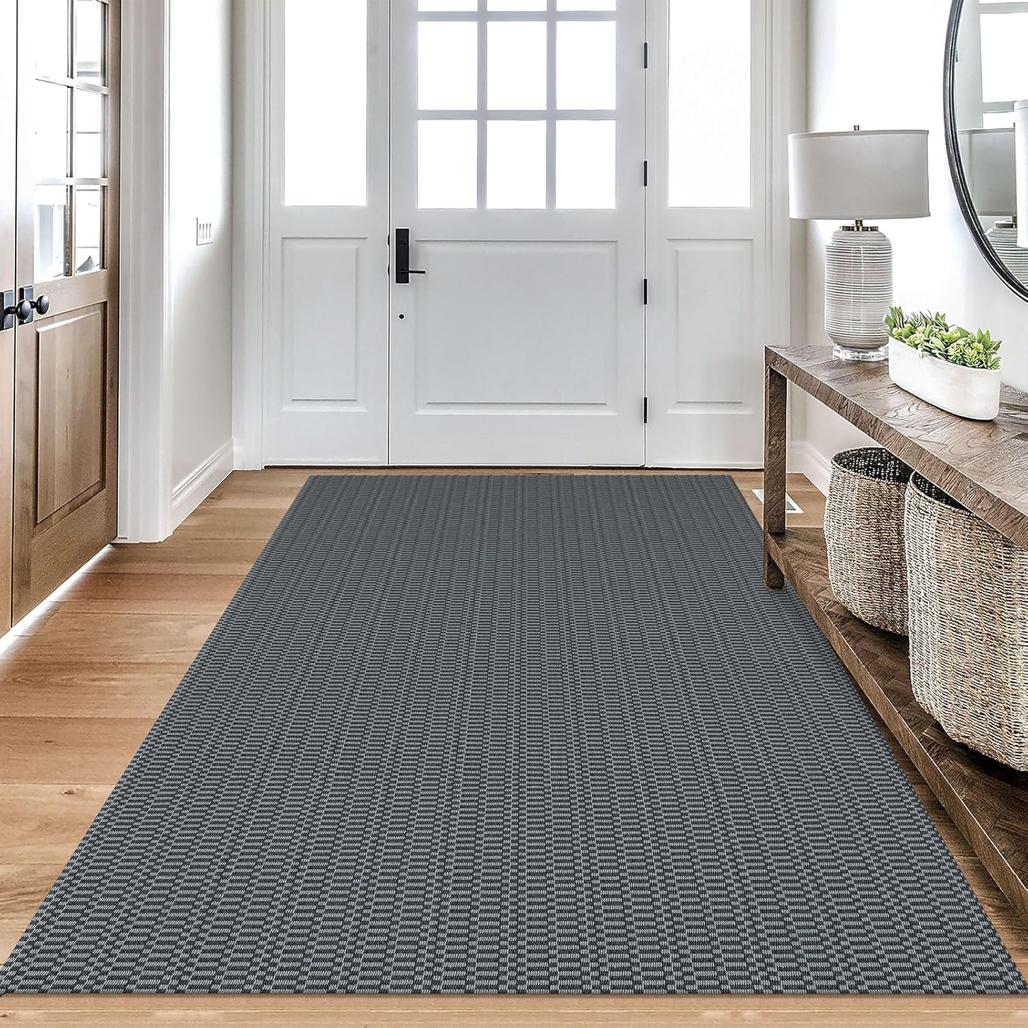 KOZYFLY Washable Area Rug 4x6 Ft Rubber Backed Rugs for Entryway ...