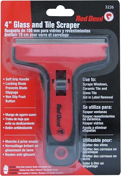 Amazon.com: Red Devil 3226 Premium 4 inch Glass & Tile Scraper : Tools ...