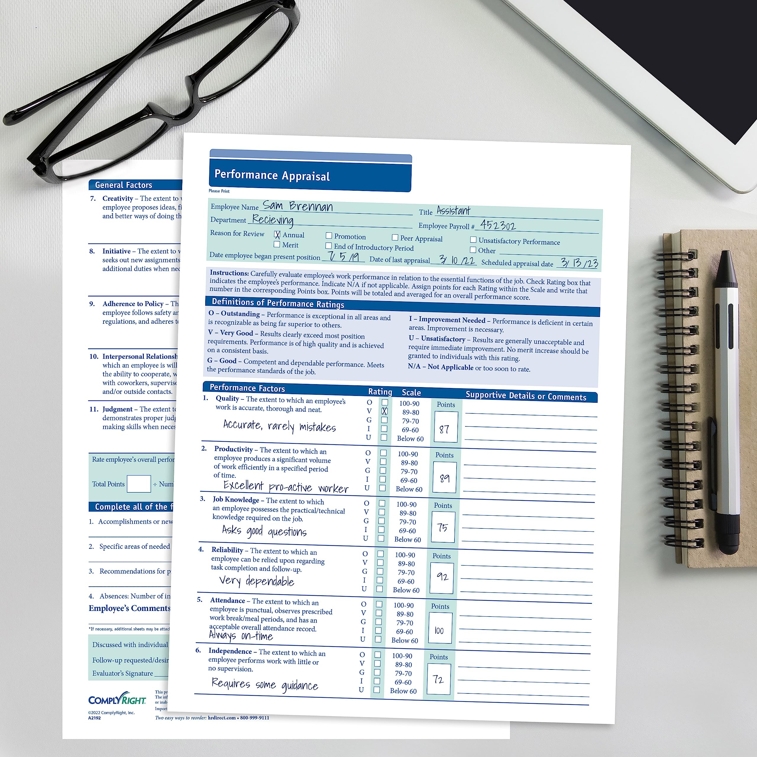 Snapklik.com : Performance Appraisal Form 8-1/2” X 11” HR & Employee ...
