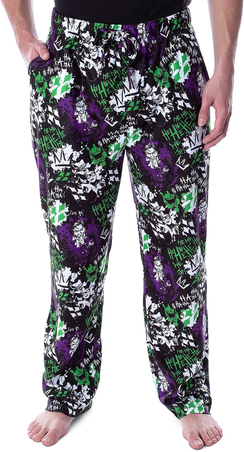 DC Comics Men's Classic The Joker And Harley Quinn Laugh Adult Lounge ...