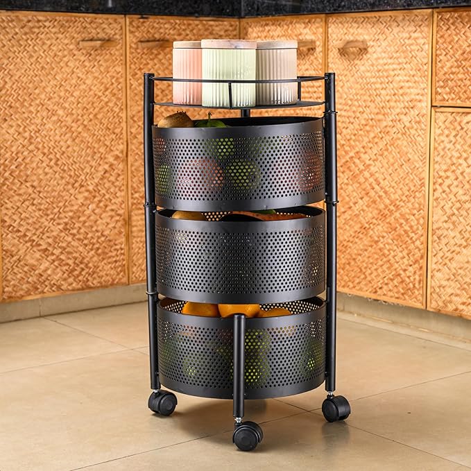 TEX-RO Kitchen Trolley with Wheels, Kitchen Organizer Items and Storage ...