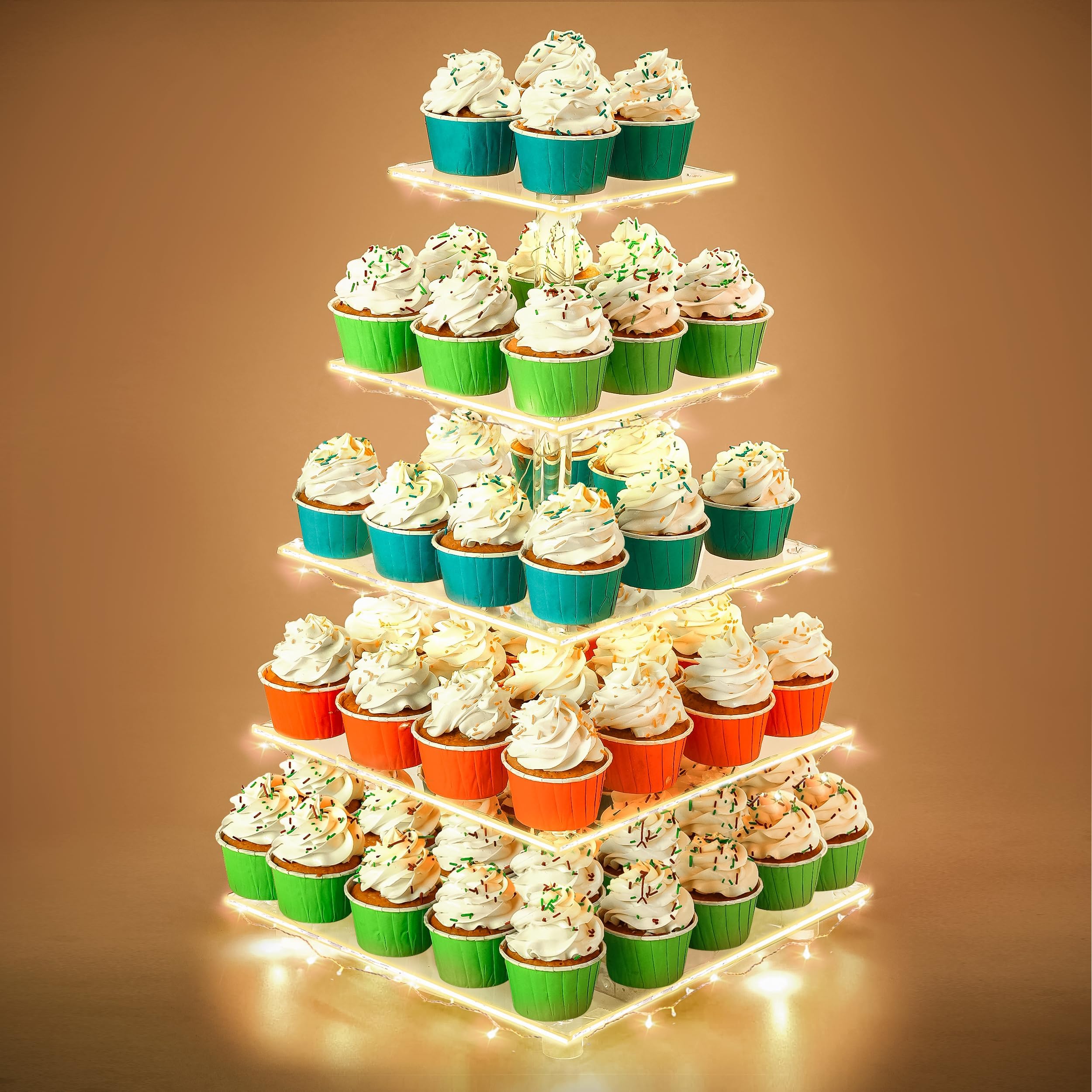 Amazon.com: Utopia Home - Acrylic Cupcake Stand with LED Light Strings ...