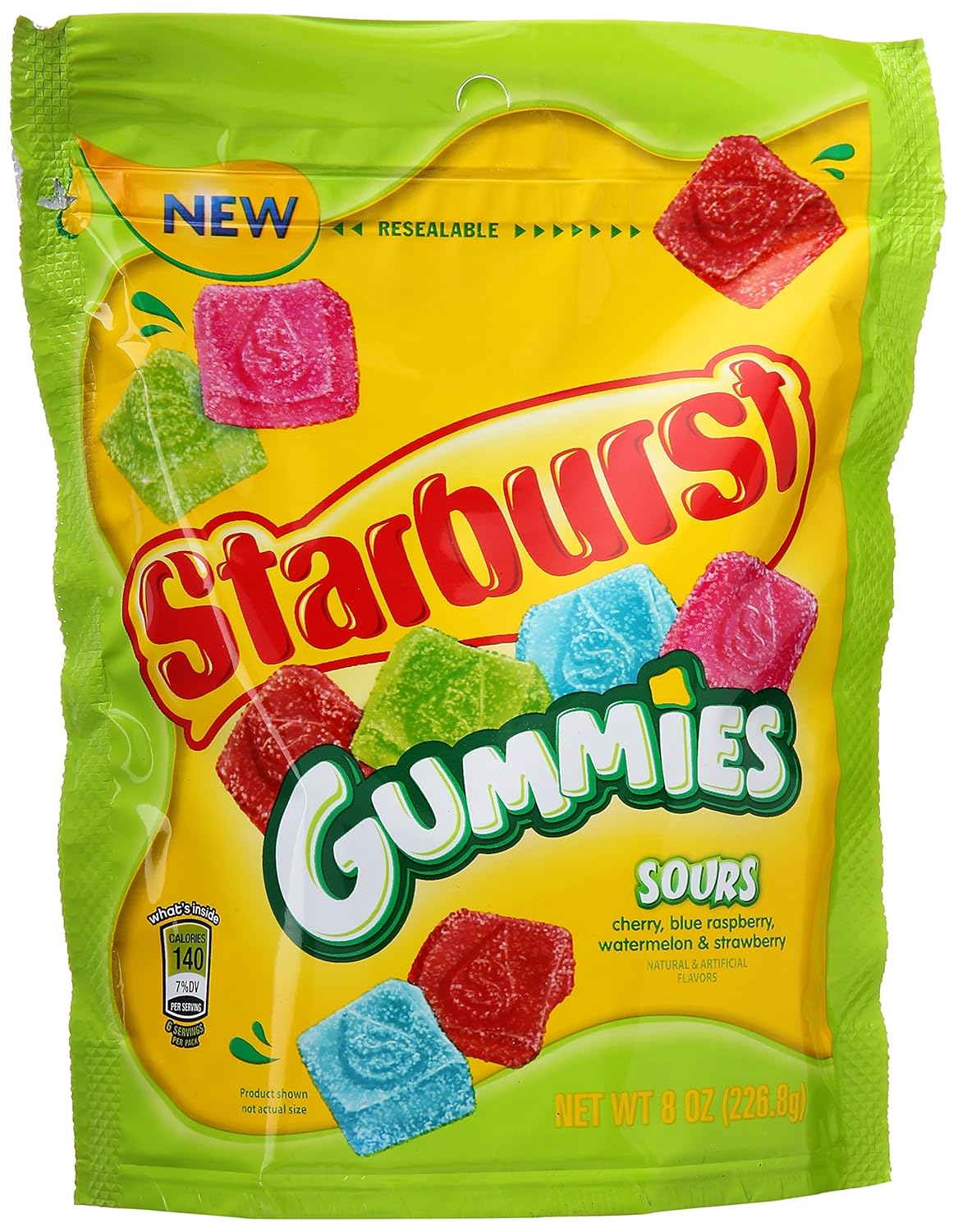 Amazon.com : Starburst Mini Upwrapped Gummies New Resealable Pouch 8oz ...