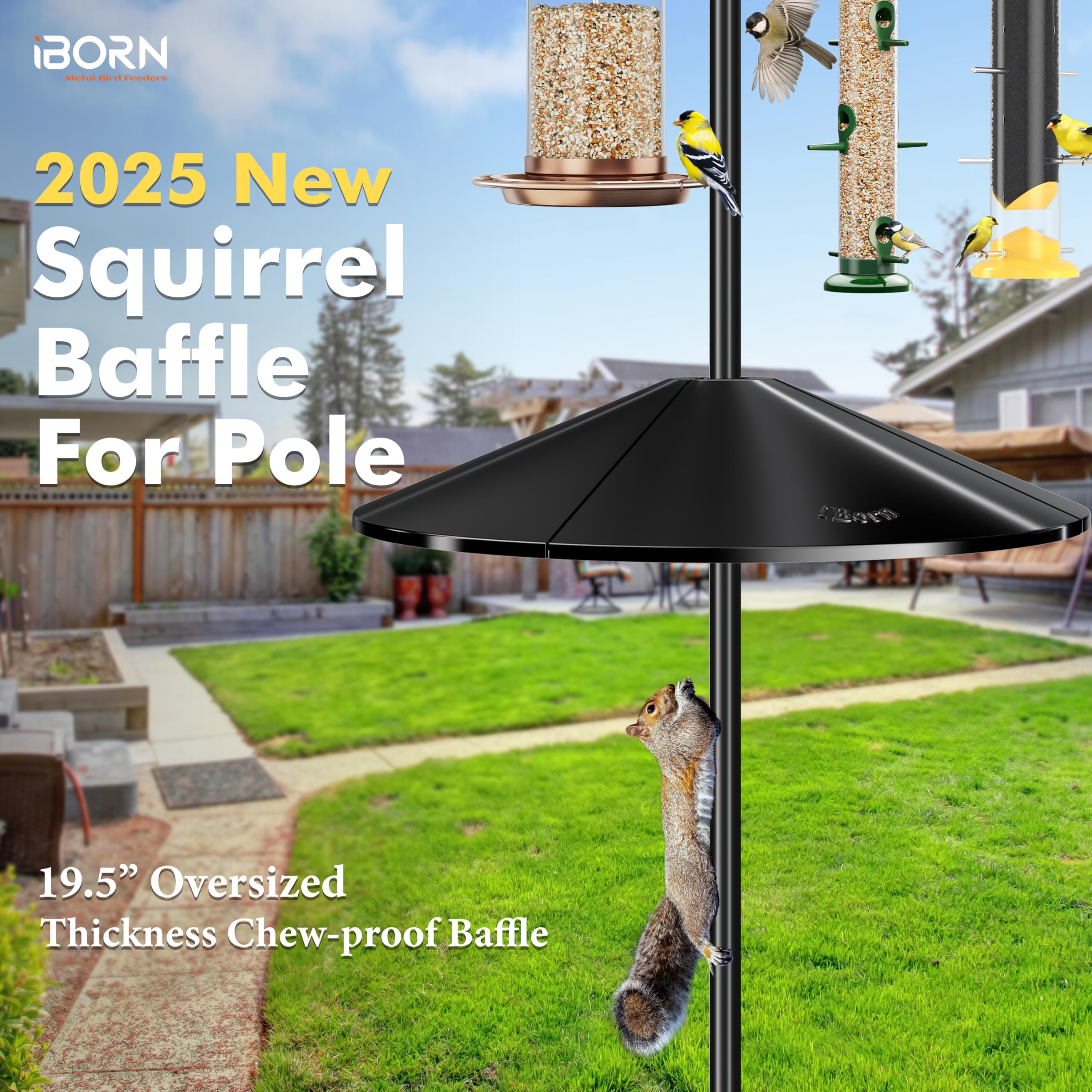 Snapklik.com : Squirrel Baffle For Bird Feeder Pole, 195” Oversized ...